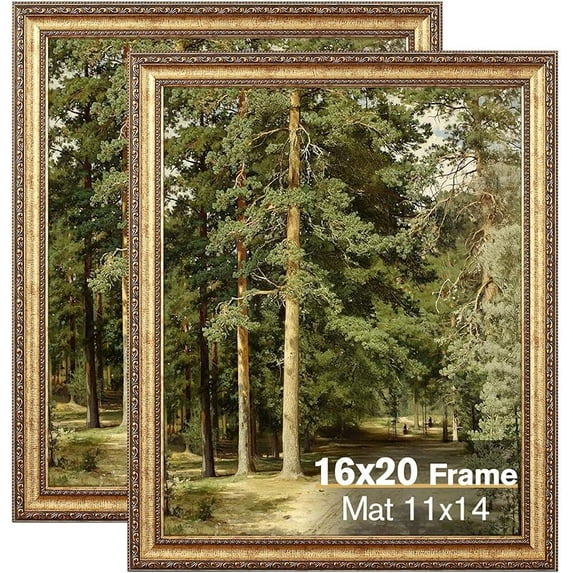 MY 16x20 Gold Picture Frame, 2 Pack Ornate Vintage Photo Frames with ...