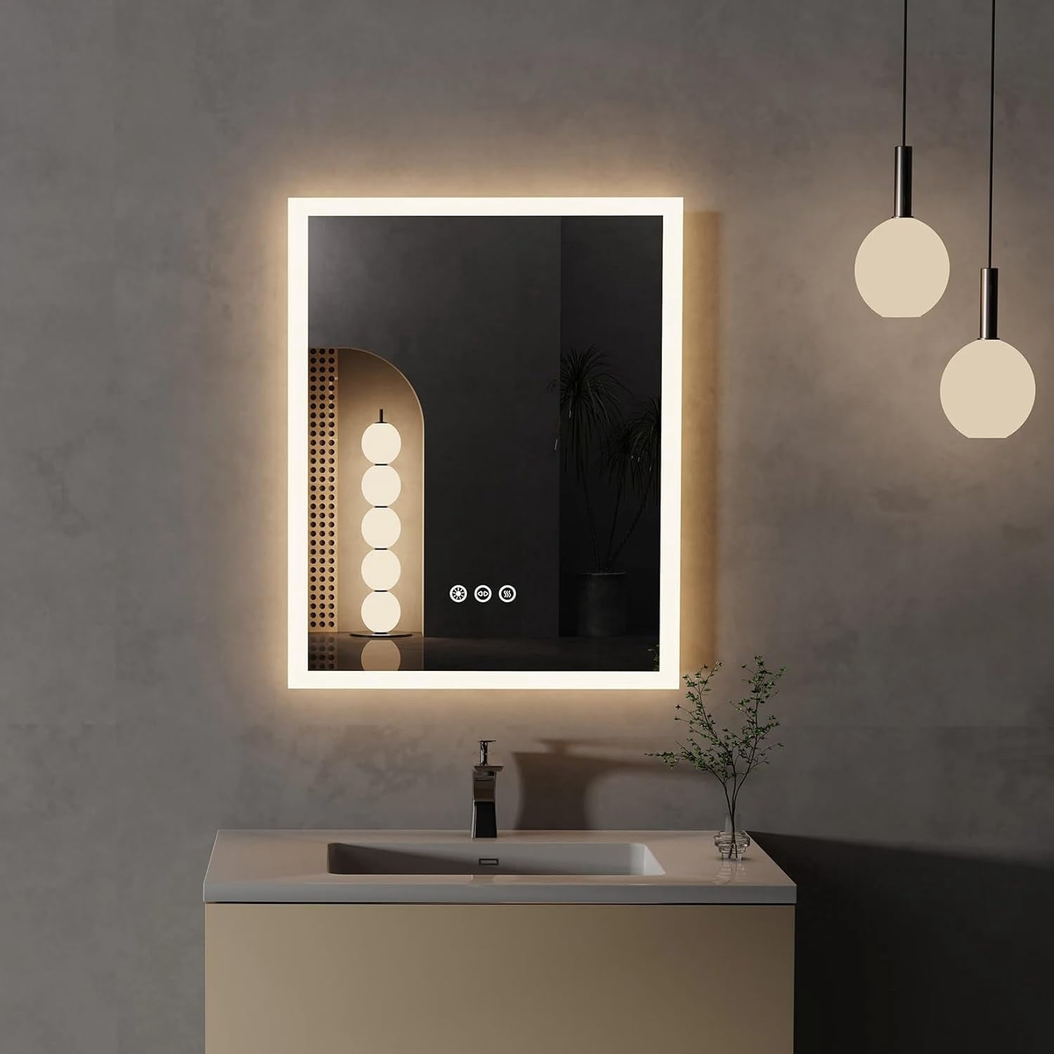 16x20 Inch LED Bathroom Mirror with Anti-Fog Technology - Smart Touch ...