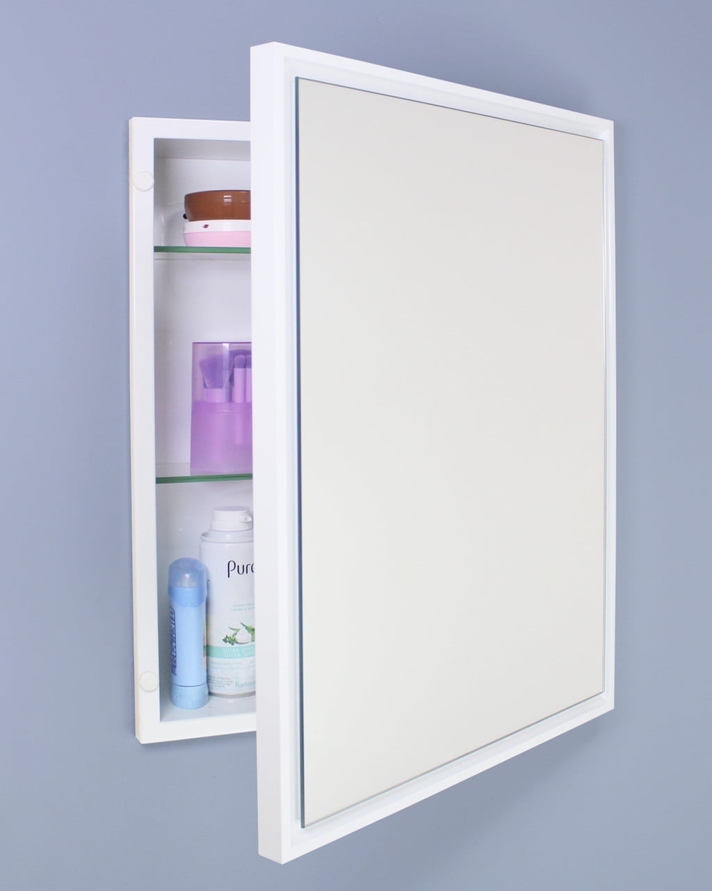 16x20 Parker Metro Metal Framed Rectangle Recessed Bathroom Medicine ...