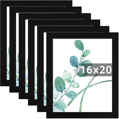 16x20 Picture Frame Black Set of 6, Display Pictures 16x20 Without Mat ...