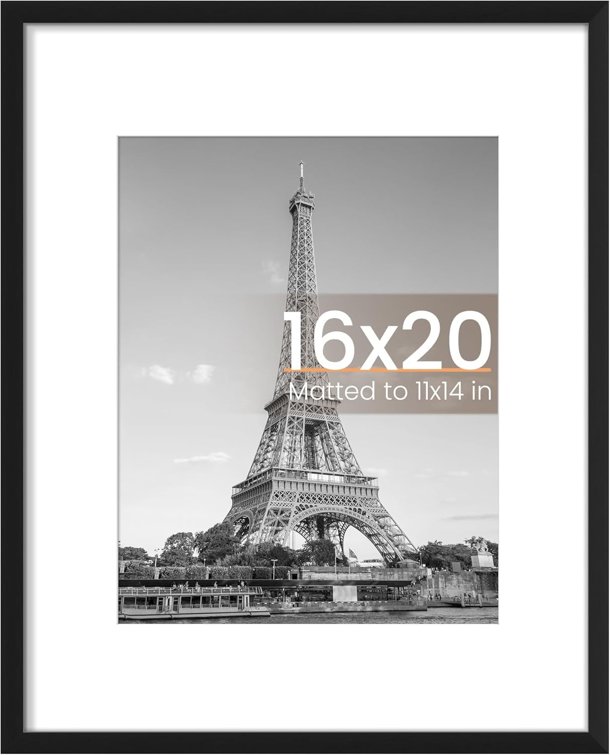 16x20 Picture Frame, Display Pictures 11x14 with Mat or 16 x 20 Without ...
