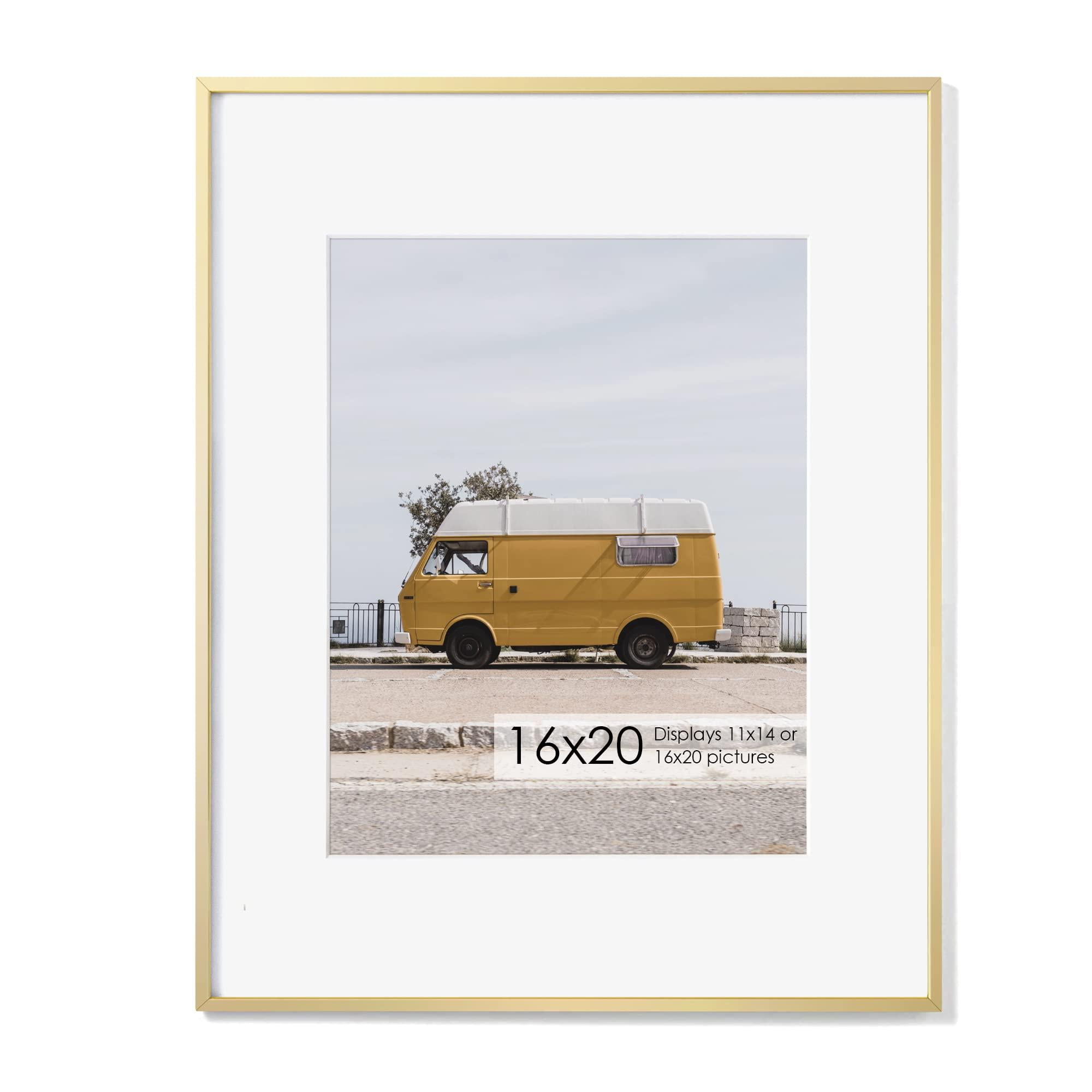 Fun Memories 16x20 Aluminum Metal Picture Frame, Display Photos 11x14 ...