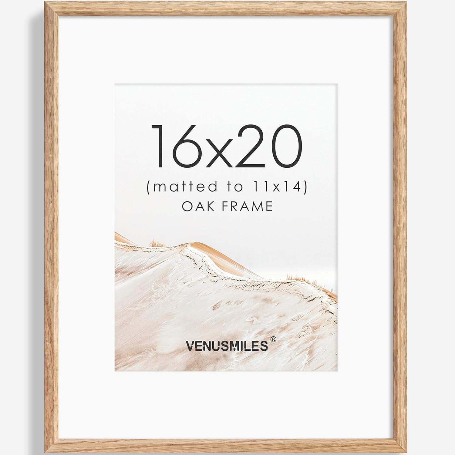 16x20 Picture Frame Natural Solid Oak Photo Frames with 11x14 Removable ...
