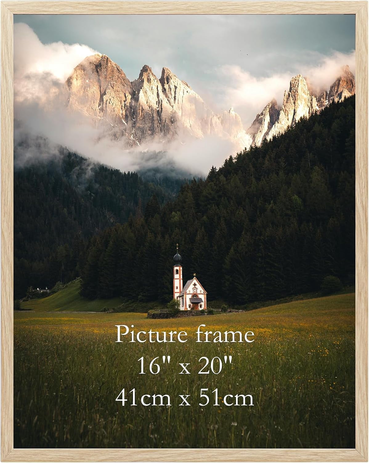 16x20 Picture Frame Oak, 16 by 20 Thin Poster Photo Frame for Wall ...