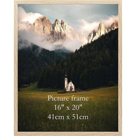 16x20 Picture Frame Oak, 16 by 20 Thin Poster Photo Frame for Wall ...