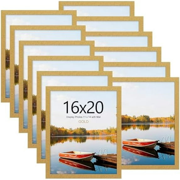 16x20 Picture Frame Set of 12, Display Photos 11 x 14 with Mat or 16 x ...