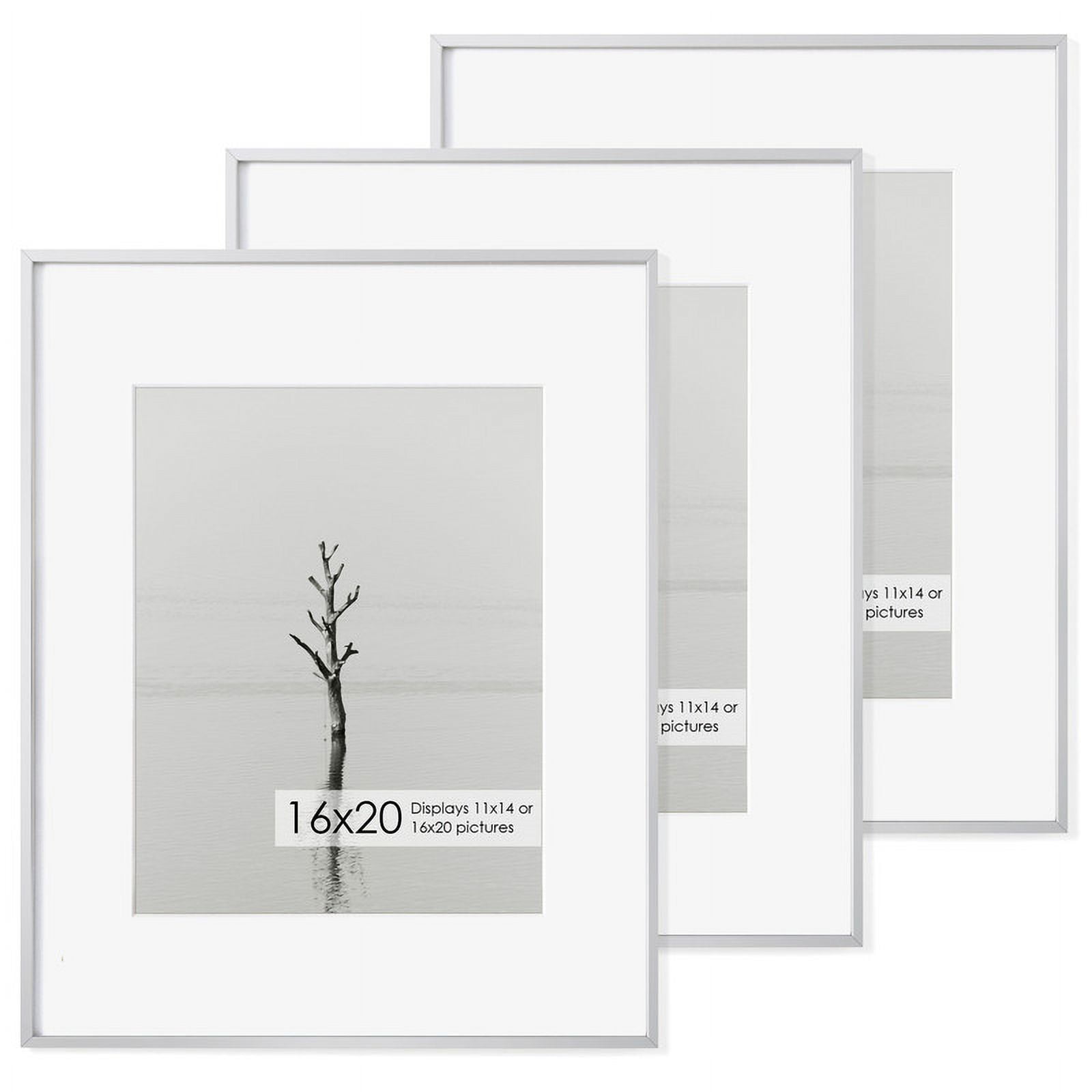Fun Memories 3 Pack 16x20 Aluminum Metal Picture Frame, Display Photos ...