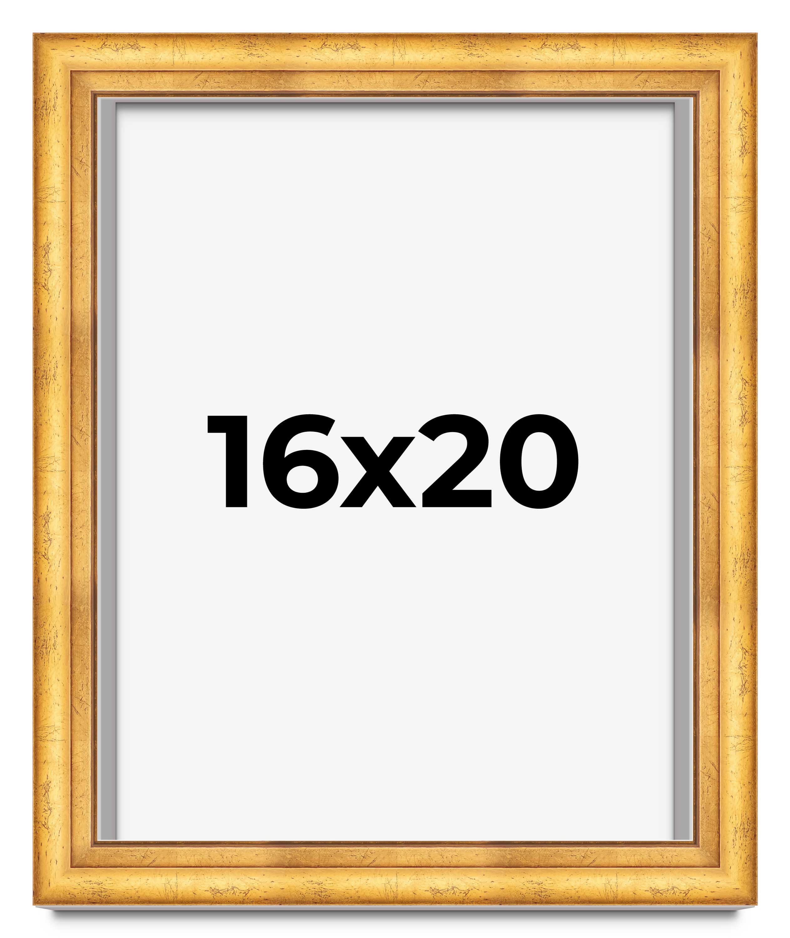 16x20 Shadow Box 1.75" Deep Gold Picture Frame - UV Acrylic, Foam Board ...