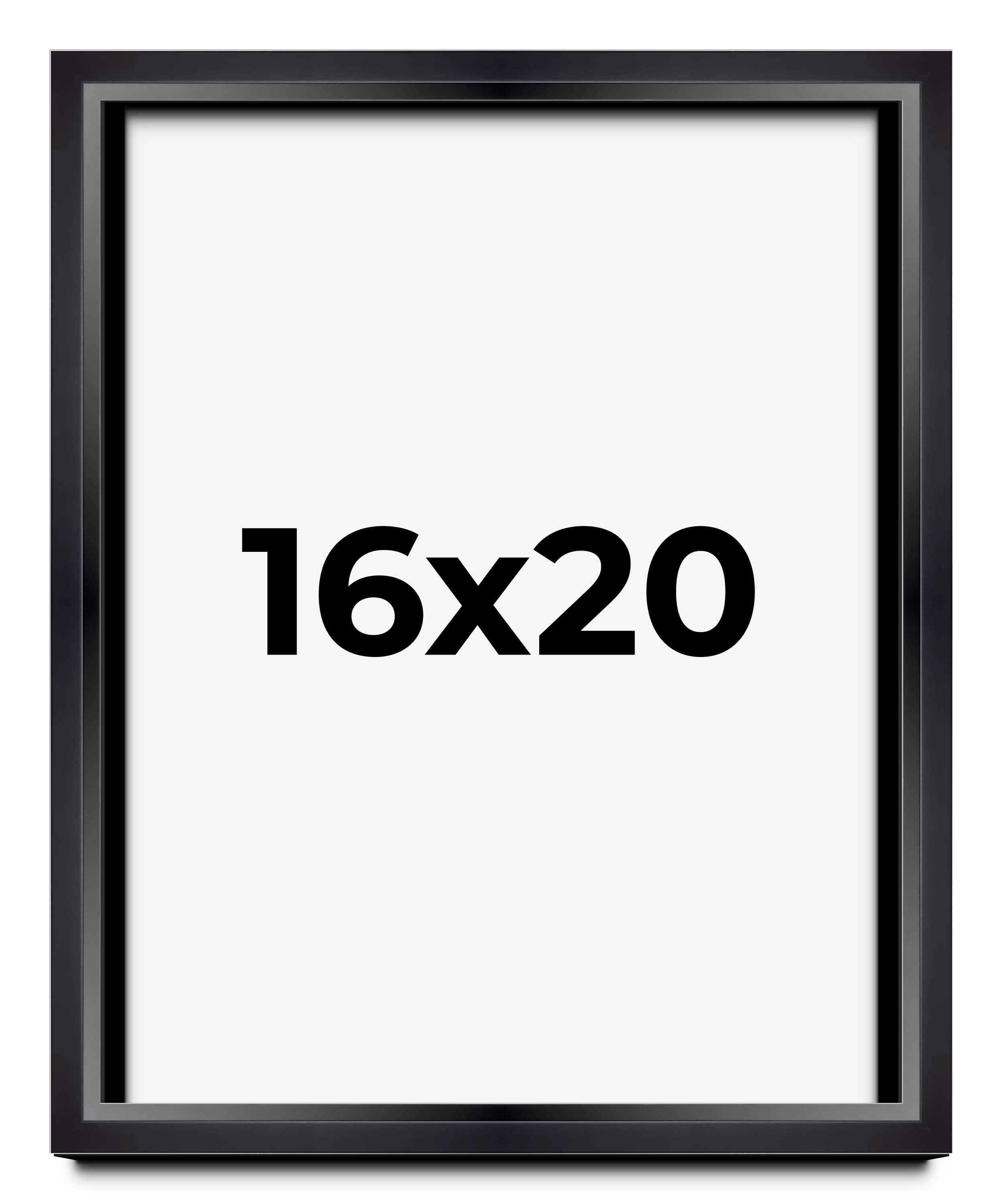 16x20 Shadow Box Frame Black | 1.25 inches Deep Real Wood Contemporary ...