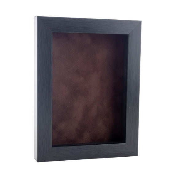 16x20 Shadow Box Frame Charcoal Gray Wood | With a 3/4" Usable Display Depth | Includes a Brown ...