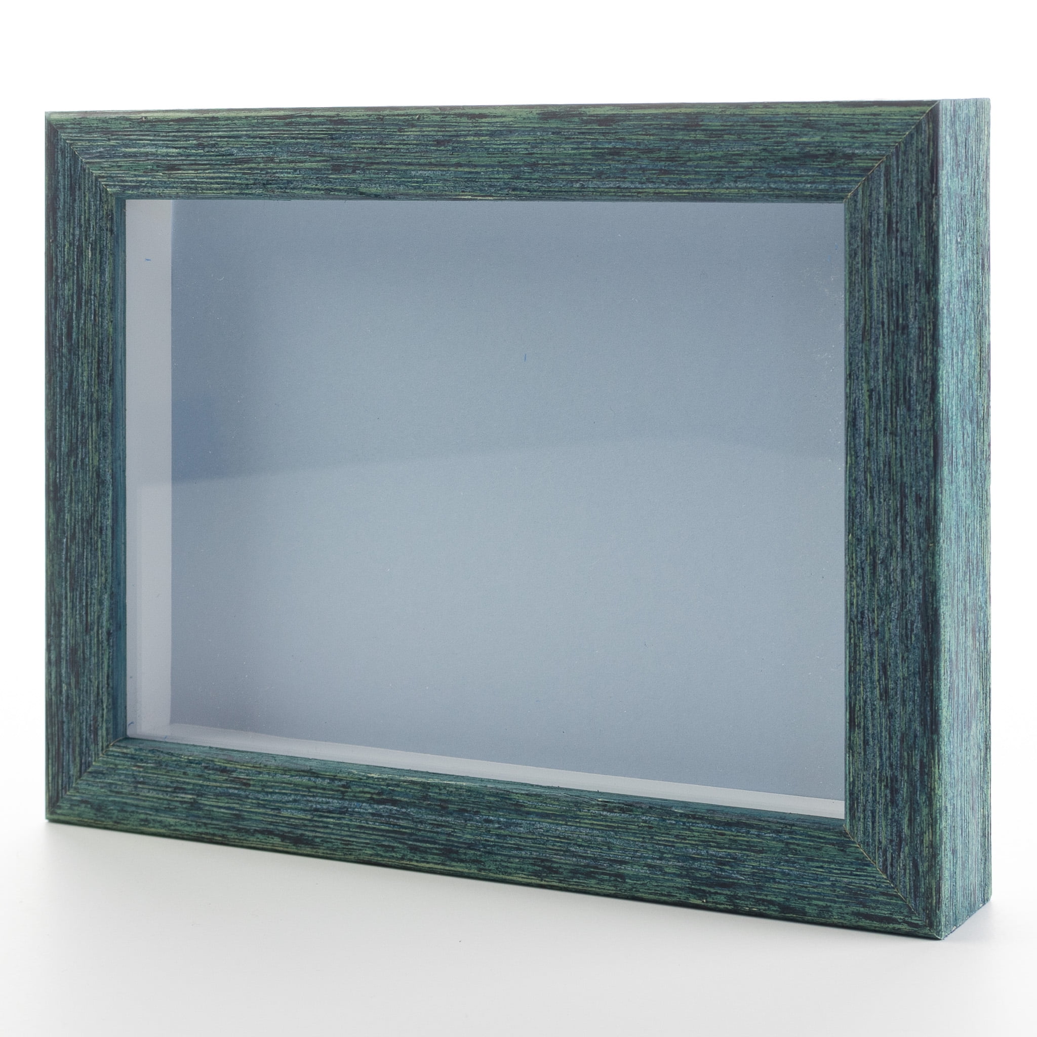 16x20 Shadow Box Frame Farm Blue Real Wood with a Blue Acid-Free ...