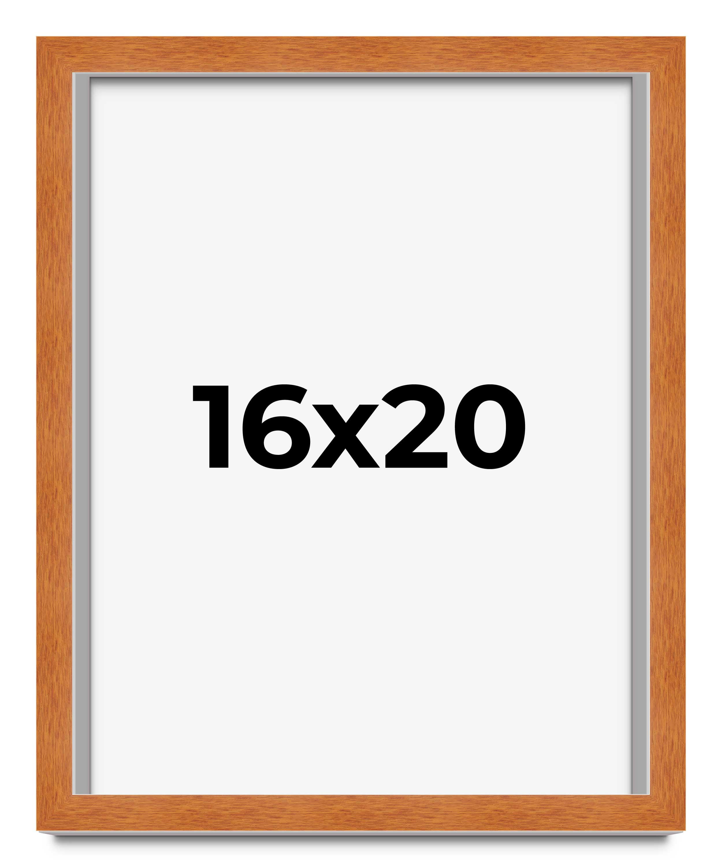16x20 Shadow Box Frame Light Brown Real Wood with a White Acid-Free ...