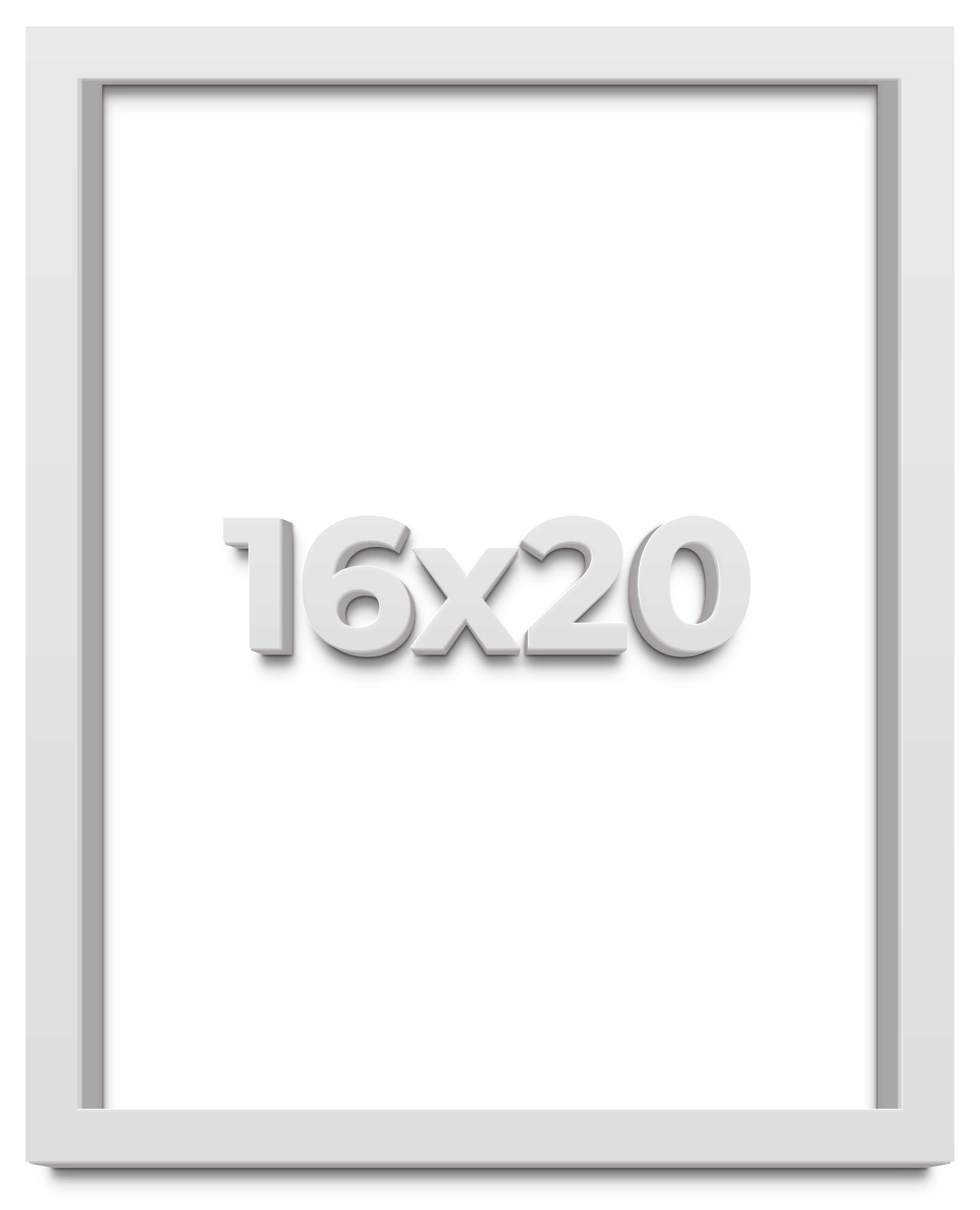 16x20 Shadow Box High Gloss White Display Frame | 1.625 Inches Deep | 1 ...