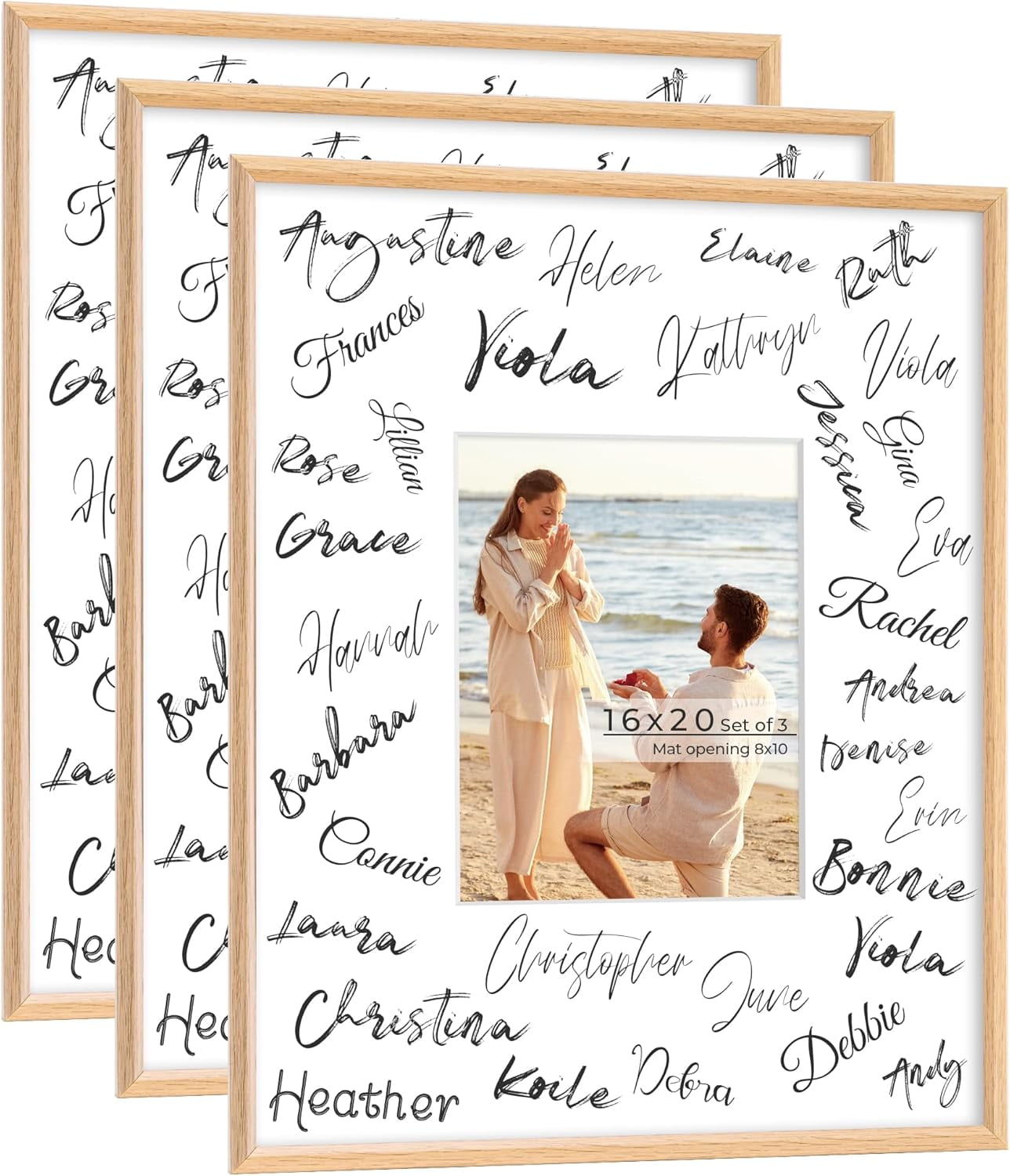16x20 Signature Picture Frame with 8x10 White Mat Wedding Guest Book ...