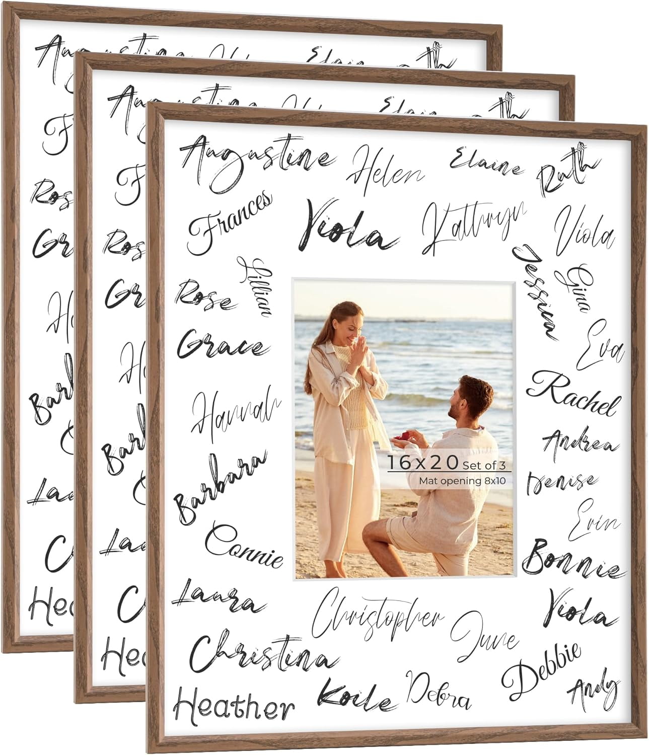 16x20 Signature Picture Frame with 8x10 White Mat Wedding Guest Book ...