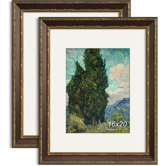 16x20 Vintage Picture Frame, Ornate Antique Bronze 16x20 Frame for Wall ...