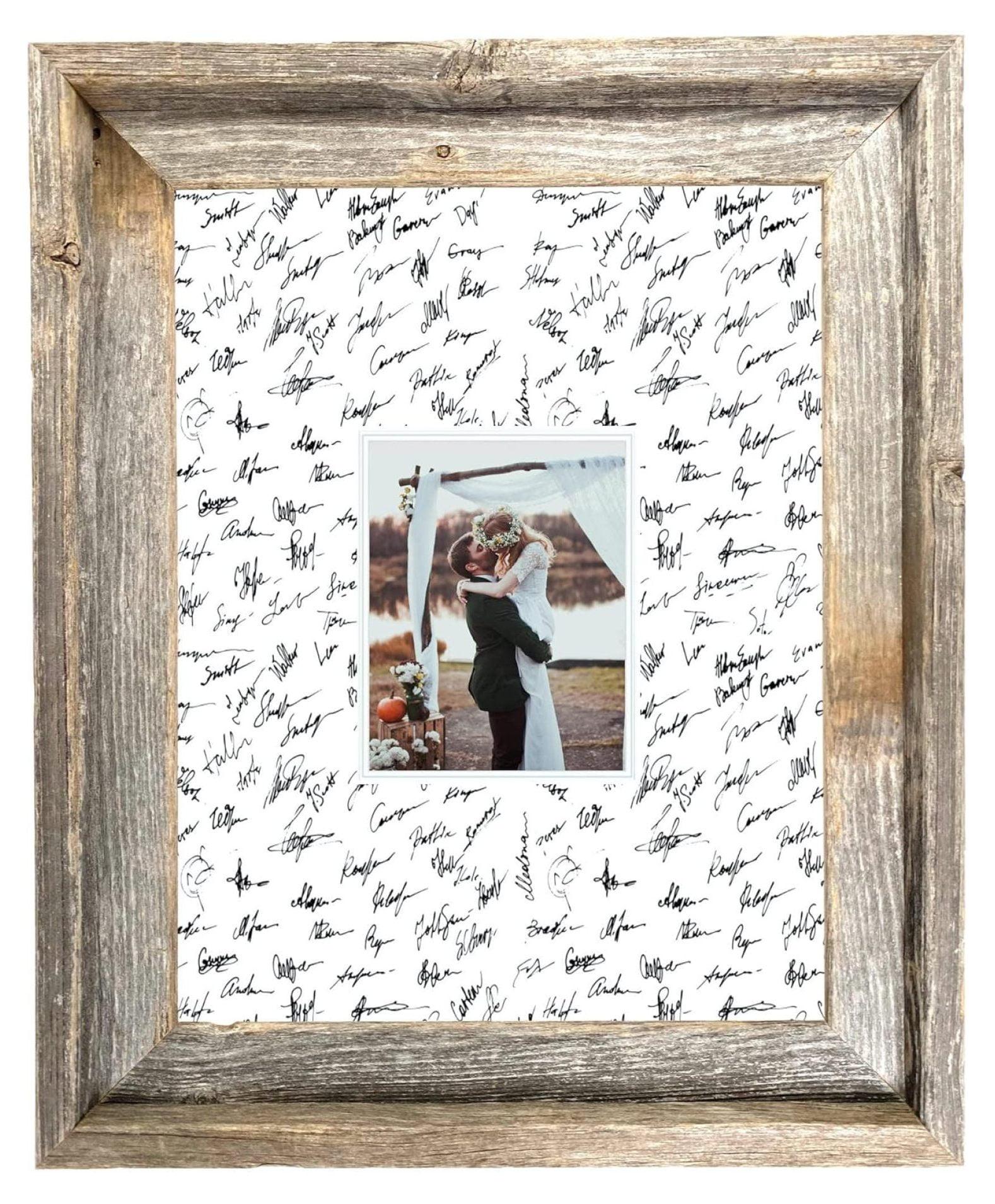 16x20 Wedding Guest Signature Frame | Displays 5x7 Photo with White Mat ...