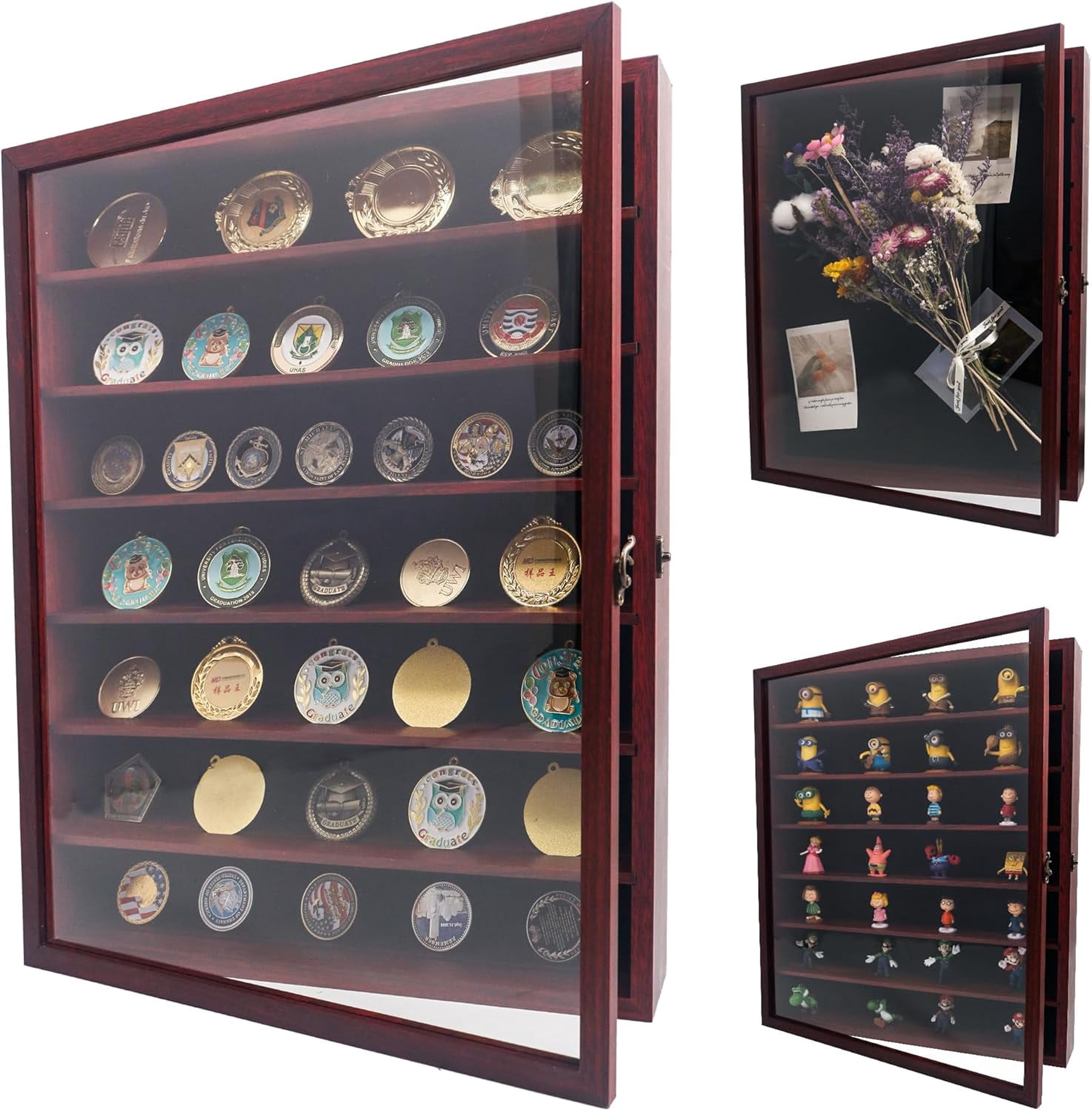16x20 Wooden Shadow Box Frame with Removable Shelves Deep Display Case ...