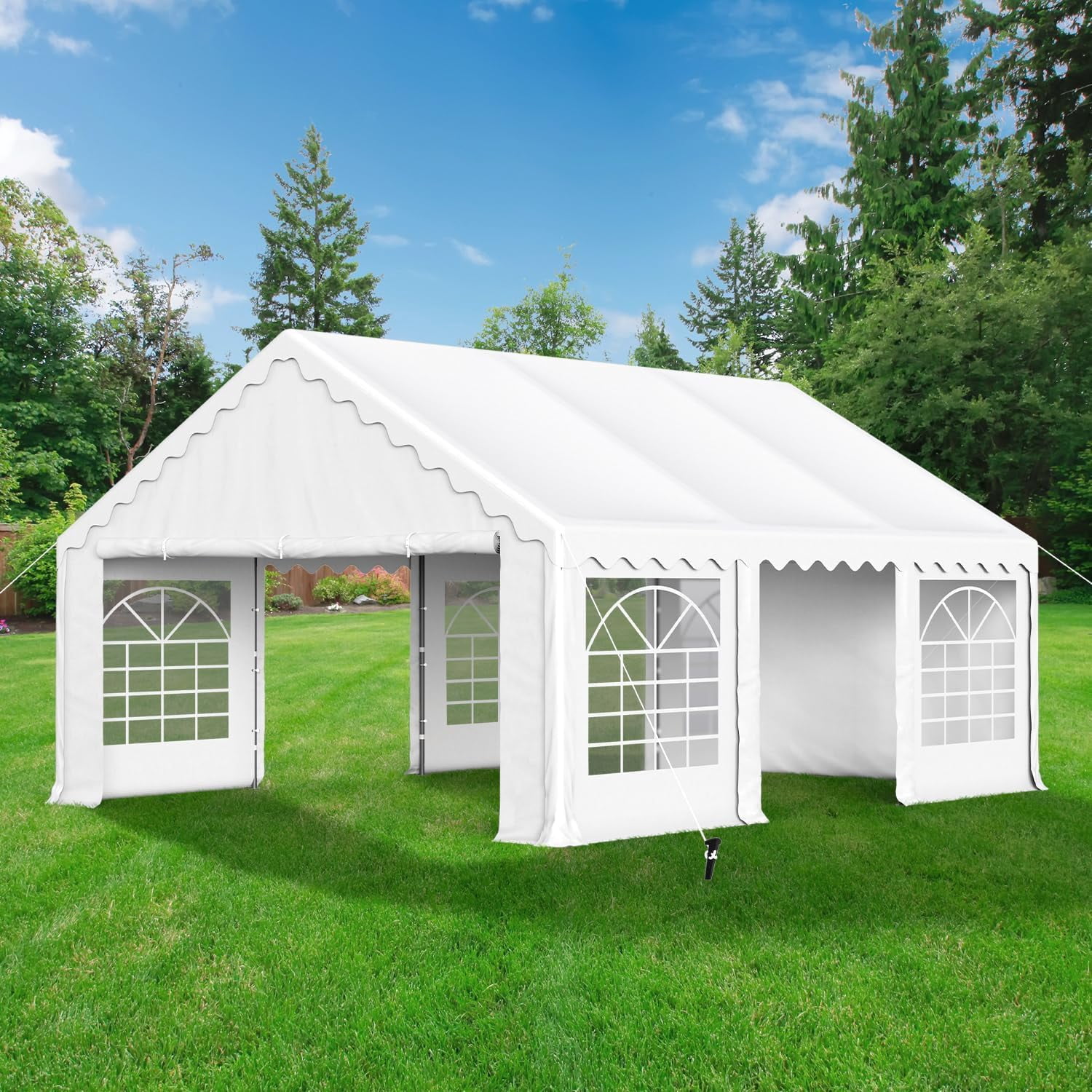 16x20FT Party Tent Heavy Duty, Large Wedding Event Shelters with 3 ...