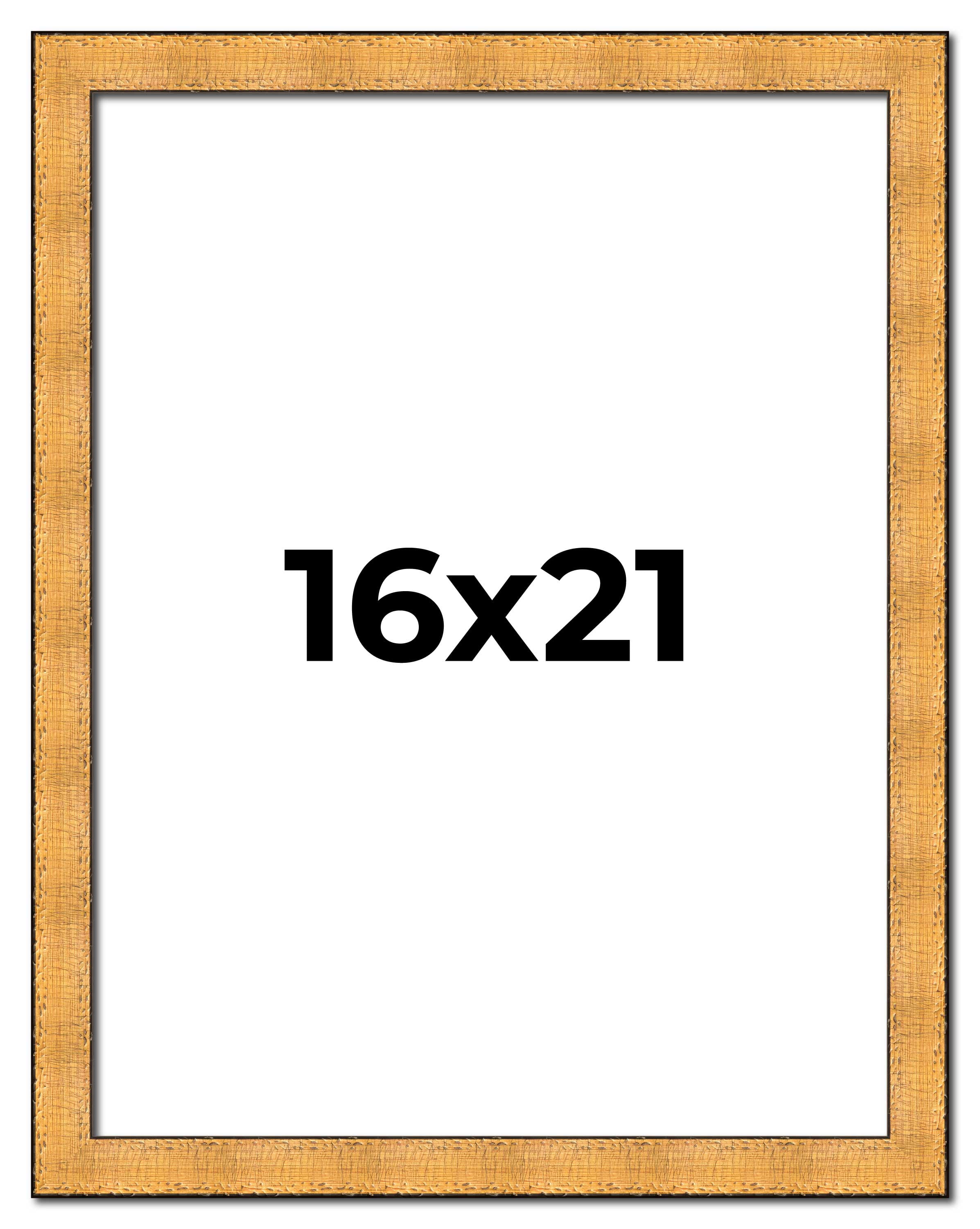 16x21 Frame Gold Rustic Solid Wood Picture Frame | 1.25 Inch Wide ...