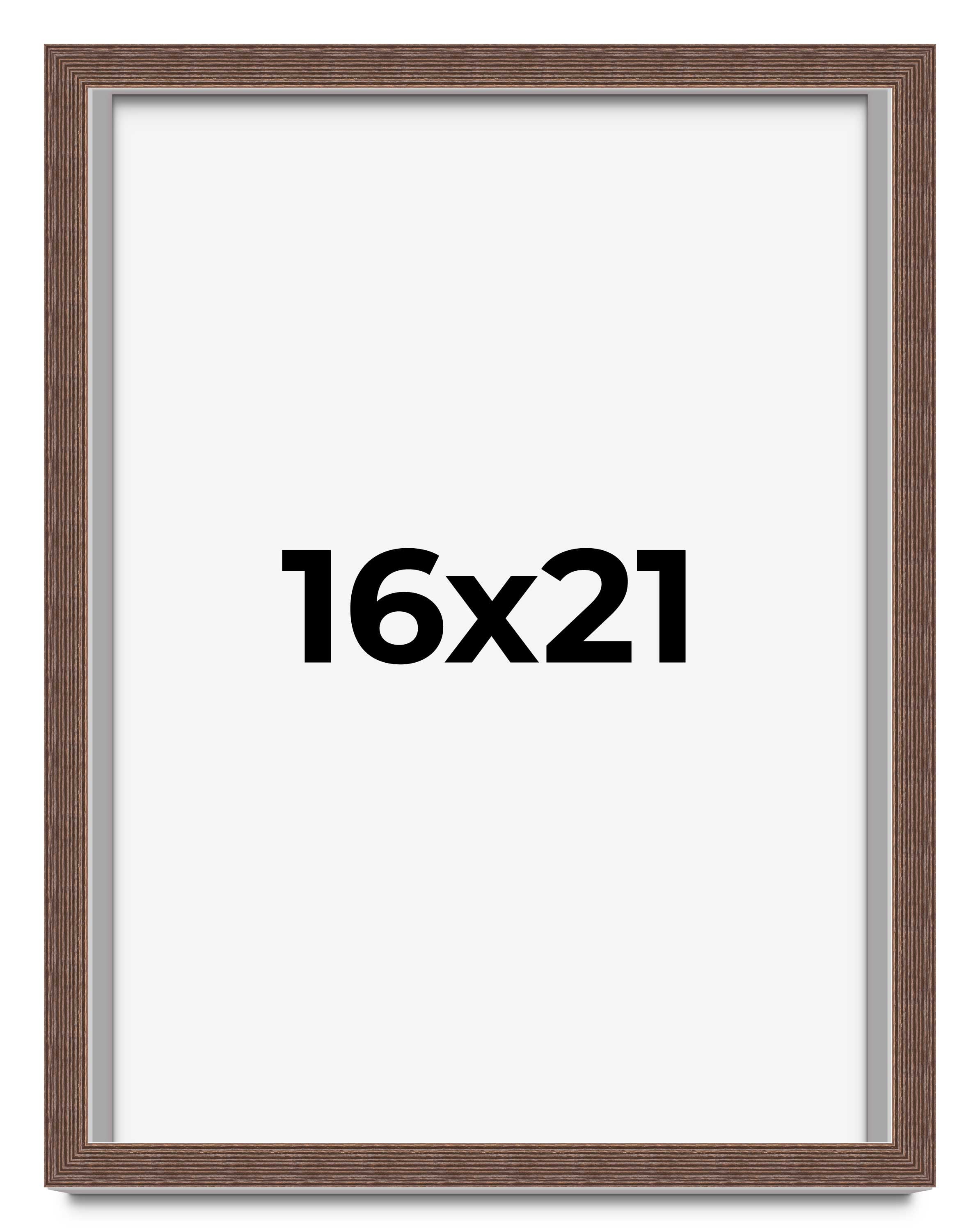 16x21 Shadow Box Frame Brown | 1.125 inches Deep Real Wood Rustic ...