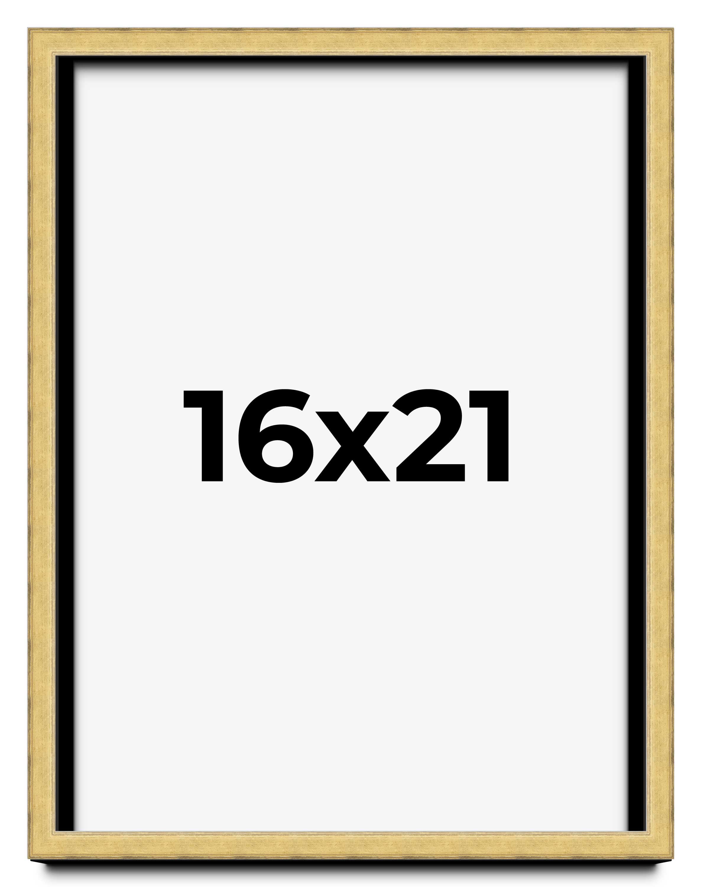 16x21 Shadow Box Frame Gold | 1.375 Inches Deep Real Wood Contemporary ...