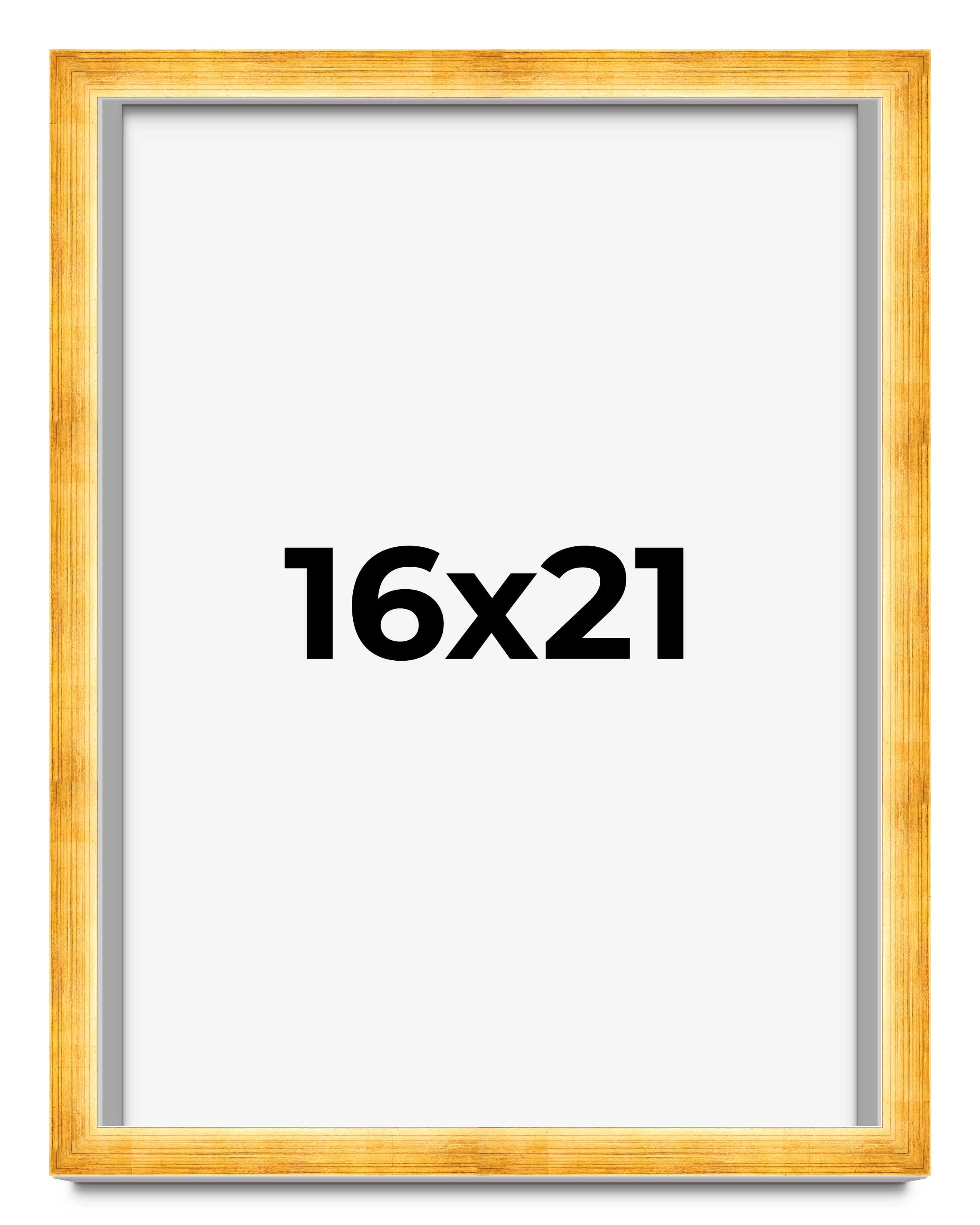 16x21 Shadow Box Frame Gold | 1.625 Inches Deep Real Wood Traditional ...