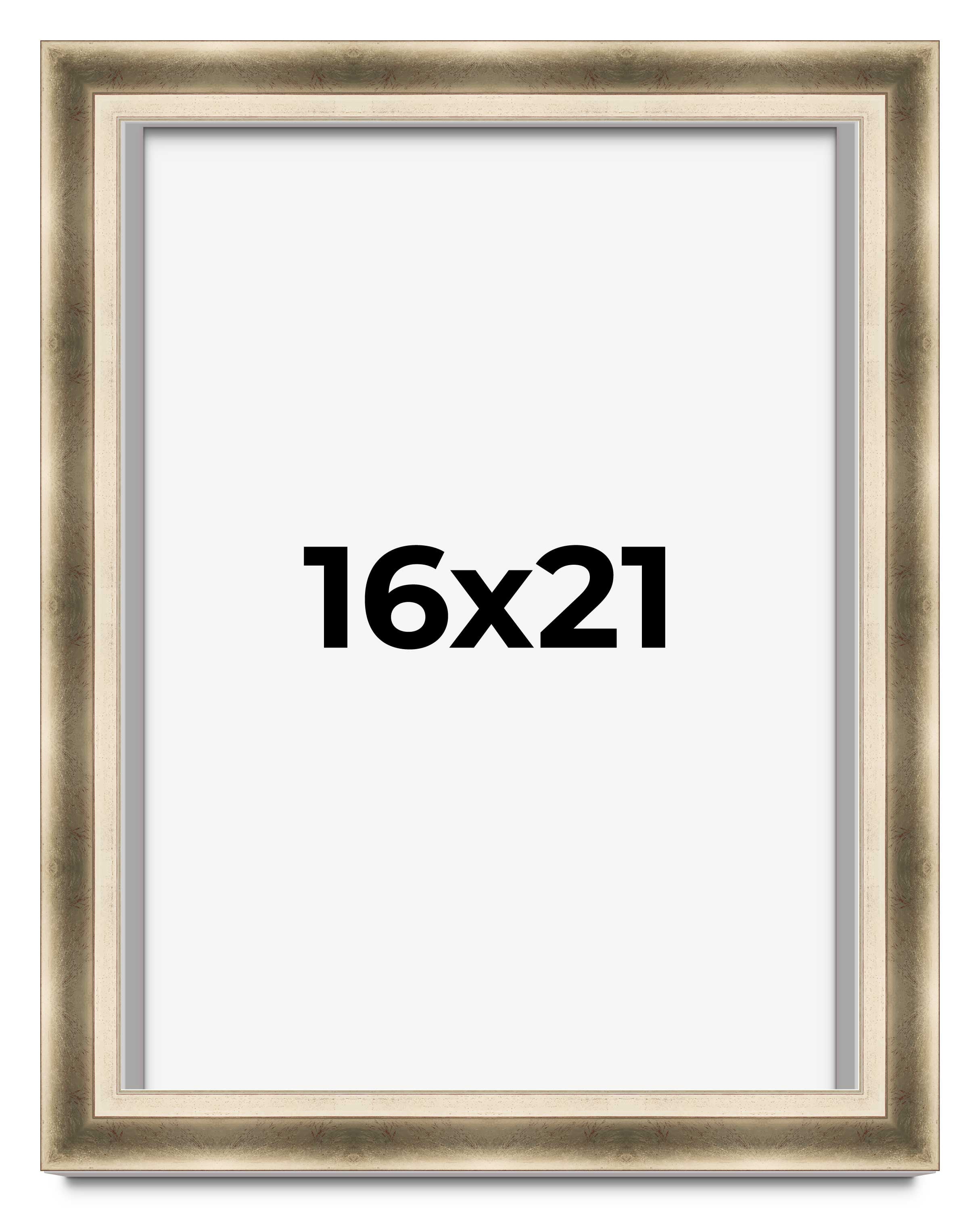 16x21 Shadow Box Frame Silver | 1.75 inches Deep Real Wood Traditional ...