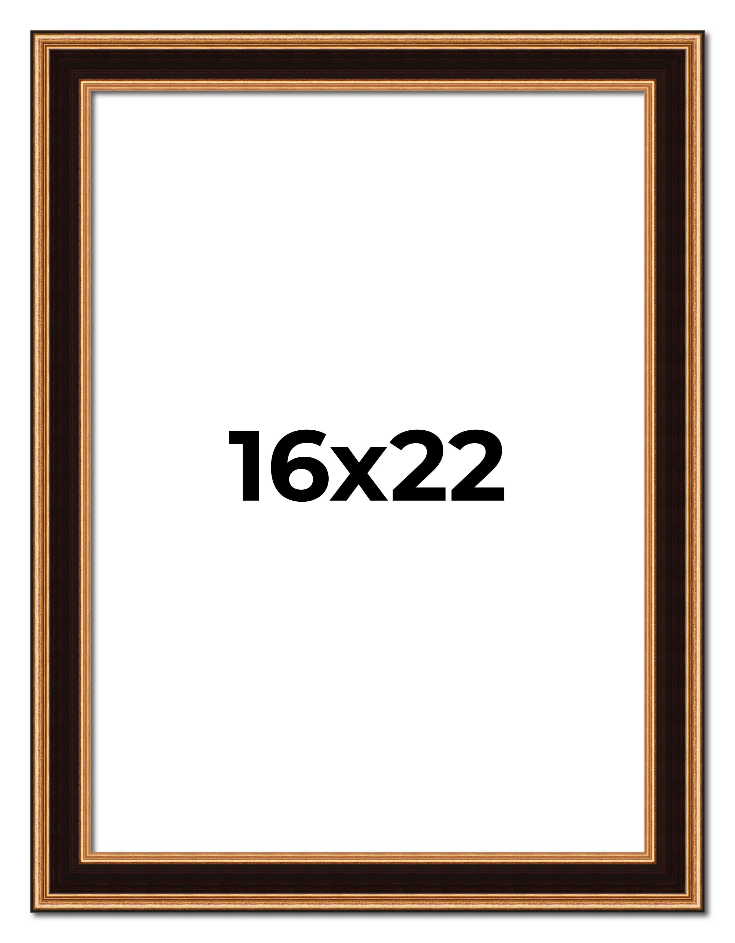 16x22 Frame Gold Brown Plein Air Vintage Solid Wood Picture Frame | 1. ...
