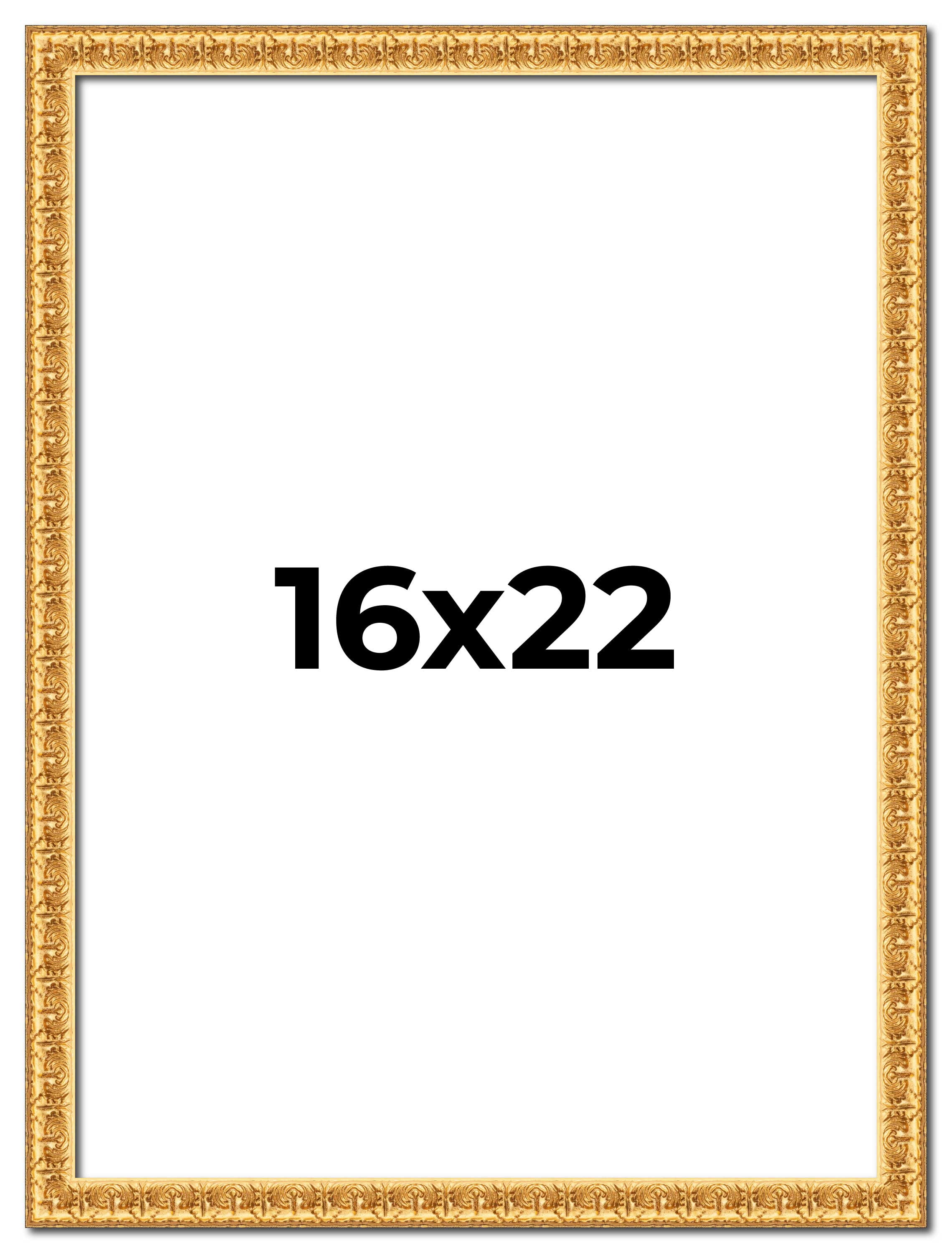 16x22 Frame Gold Real Wood Picture Frame Width 1 inches | Interior ...