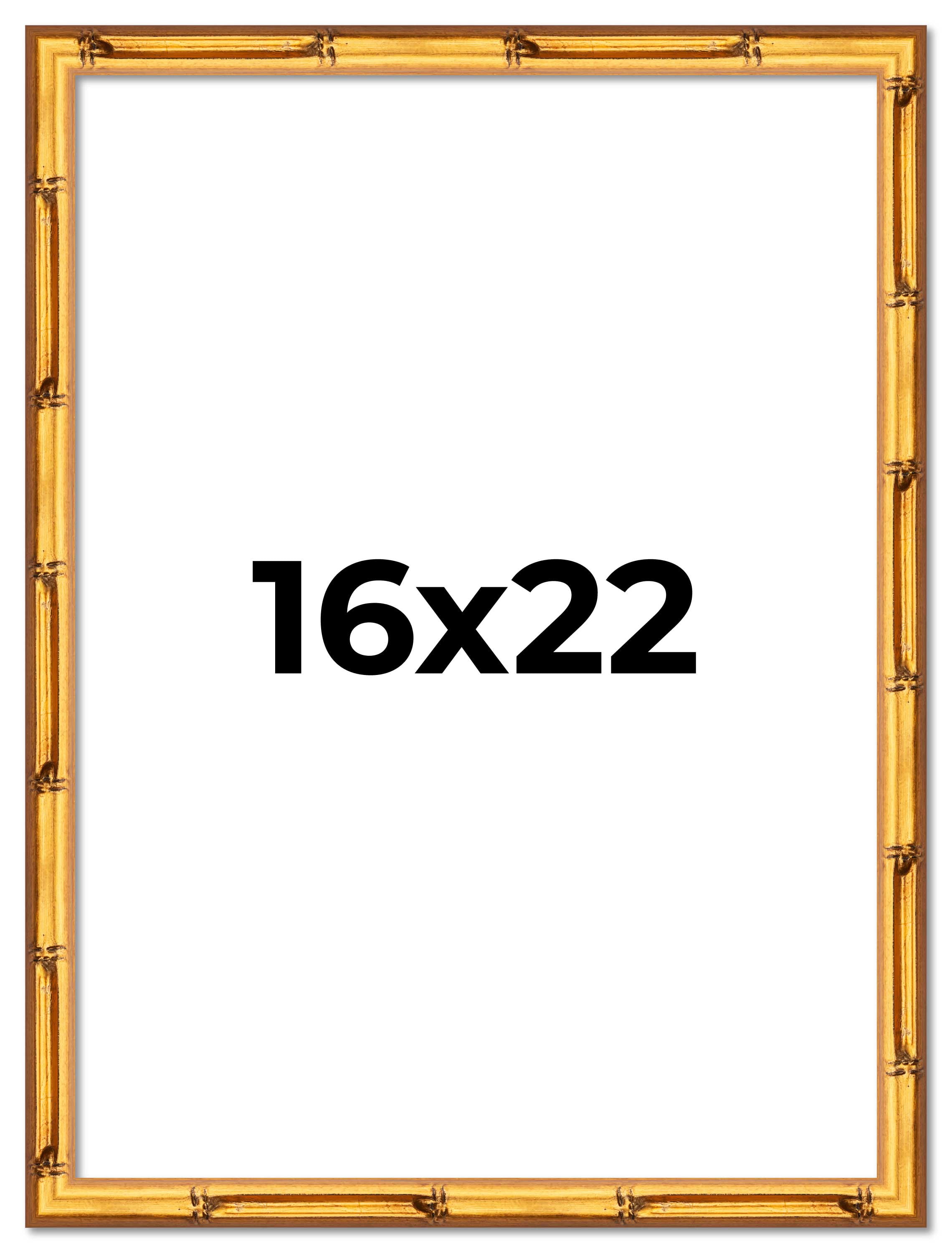 16x22 Frame Gold Bamboo Solid Wood Picture Frame | 1 Inch Moulding ...