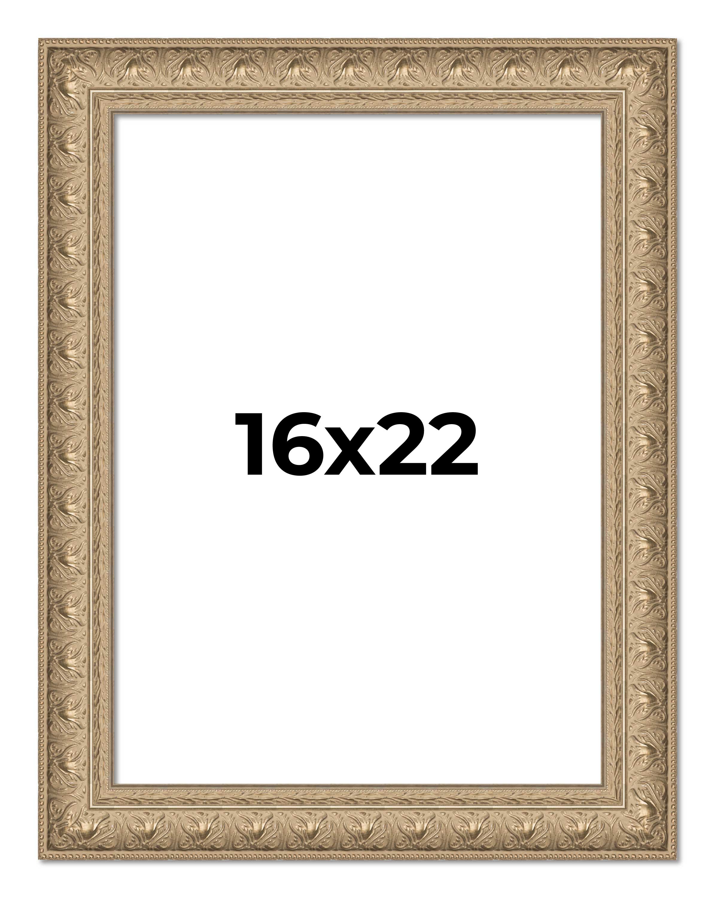 16x22 Frame Ornate Silver Beaded Solid Wood Picture Frame Width 2.5 ...