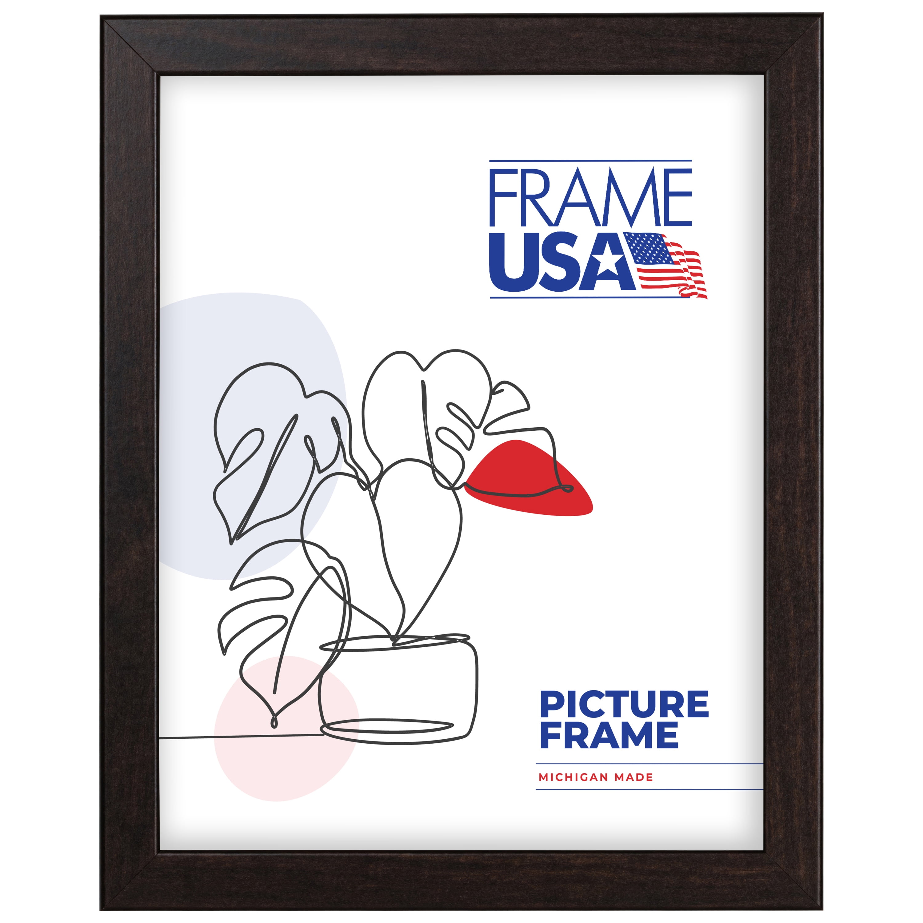 16x22 Picture Frame Brown Corporate Thin Style 72036 , 0.75 Inch MDF ...