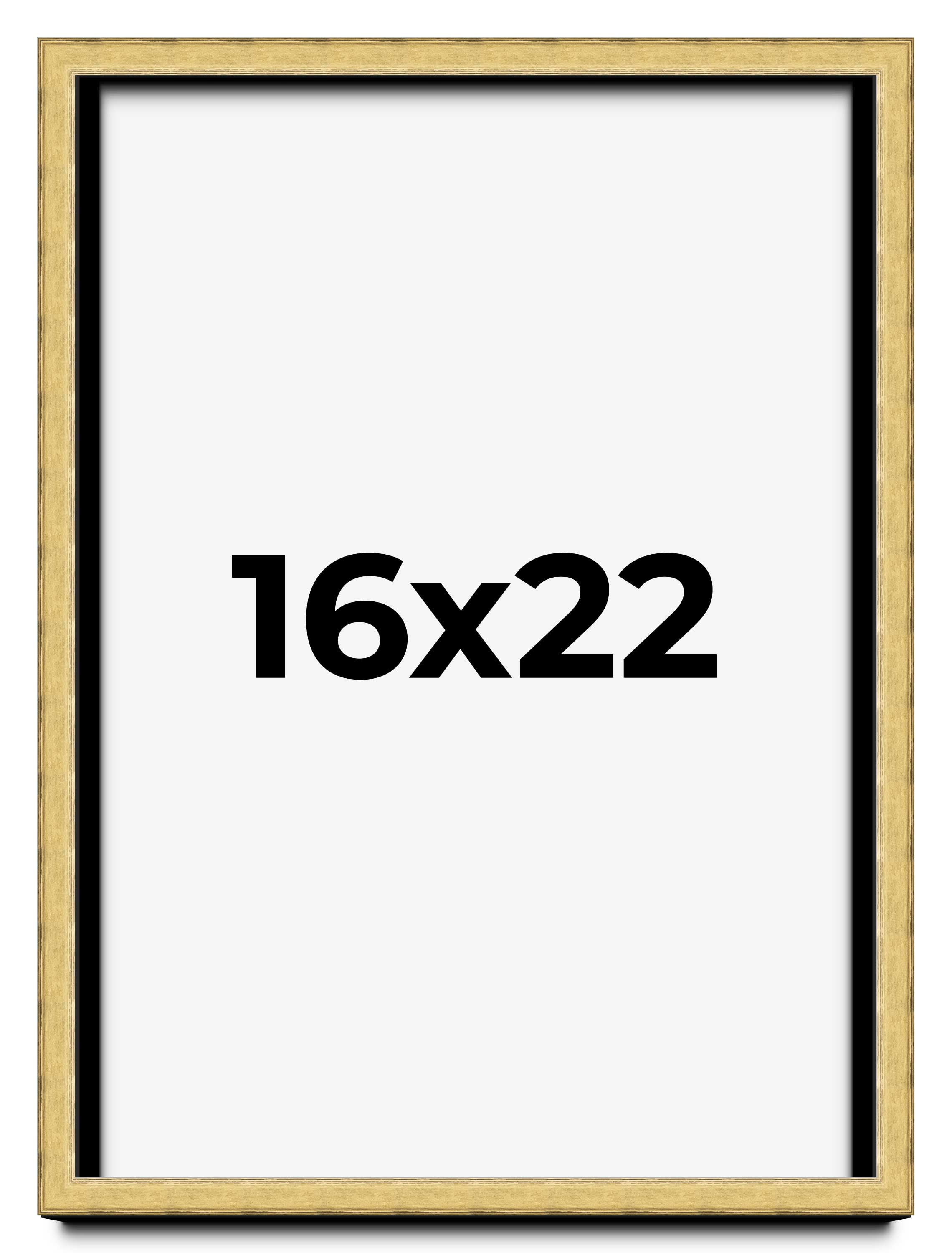 16x22 Shadow Box Frame Gold | 1.375 Inches Deep Real Wood Contemporary ...