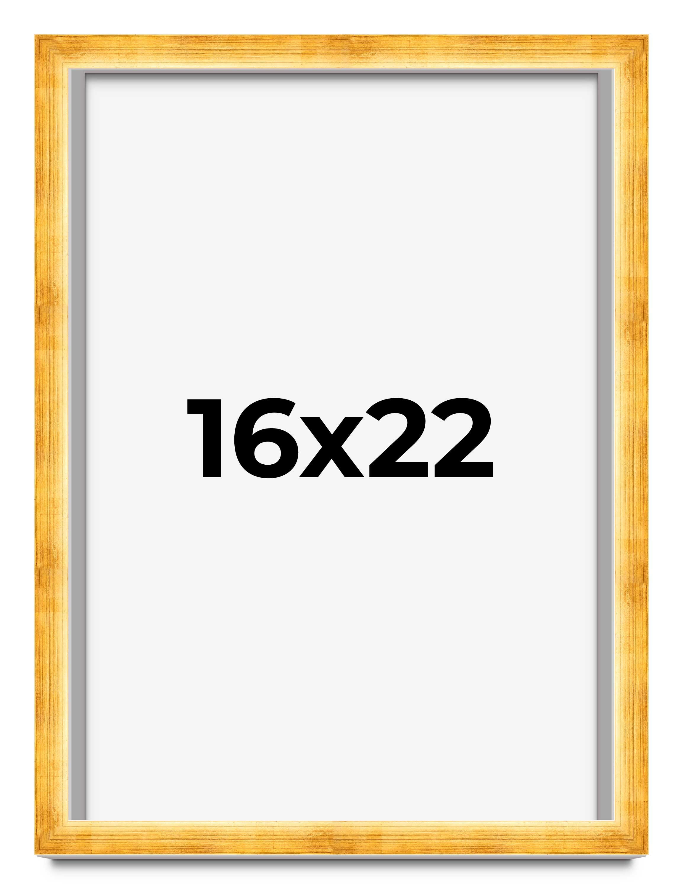 16x22 Shadow Box Frame Gold | 1.625 Inches Deep Real Wood Traditional ...