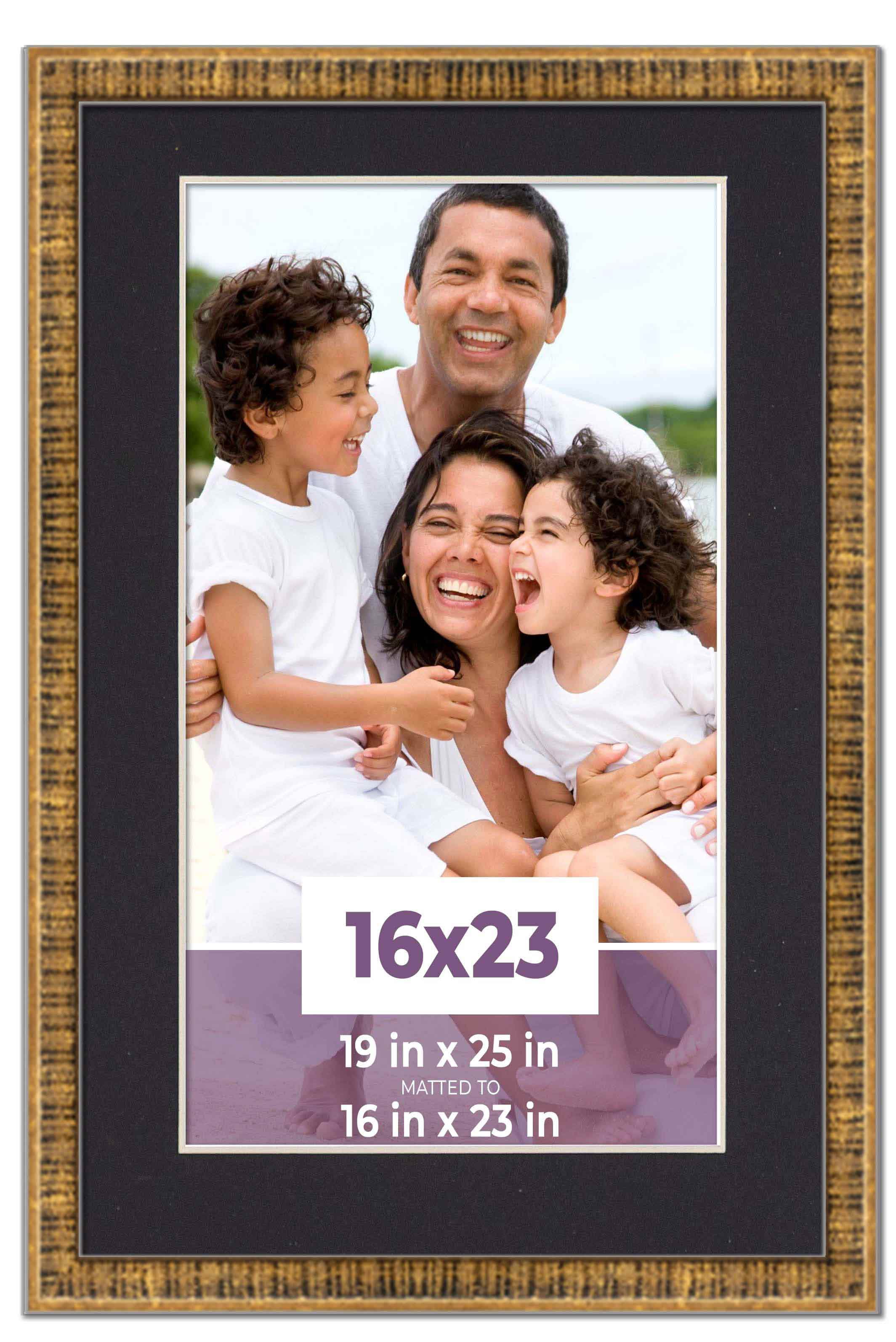 16x23 Frame Gold With Black Picture Mat For 16x23 Photo - Gold 19x25 ...