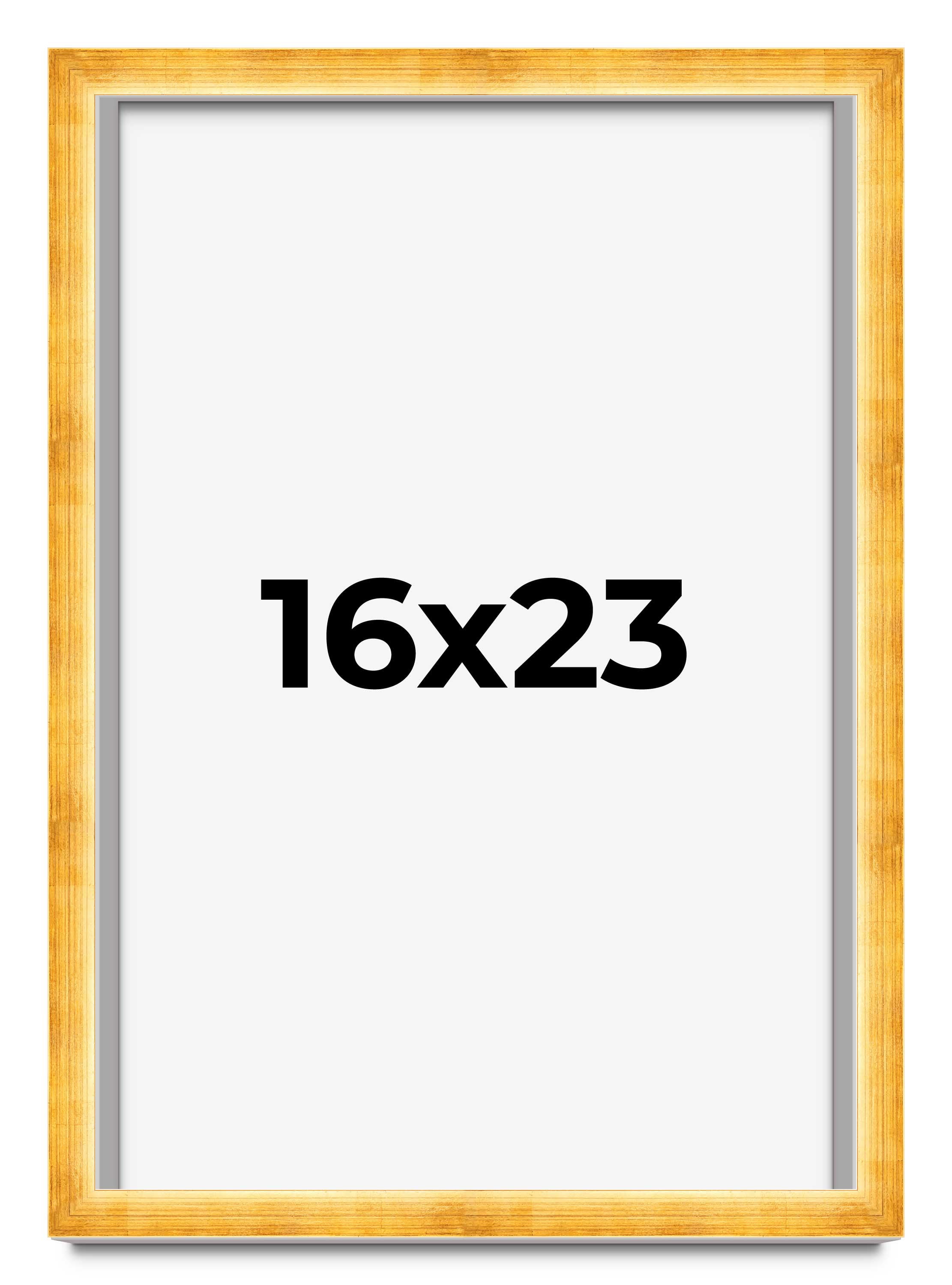 16x23 Shadow Box Frame Gold | 1.625 Inches Deep Real Wood Traditional ...