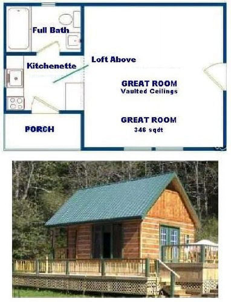 16x24 Cabin W/loft Plans Package, Blueprints, Material List - Walmart.com