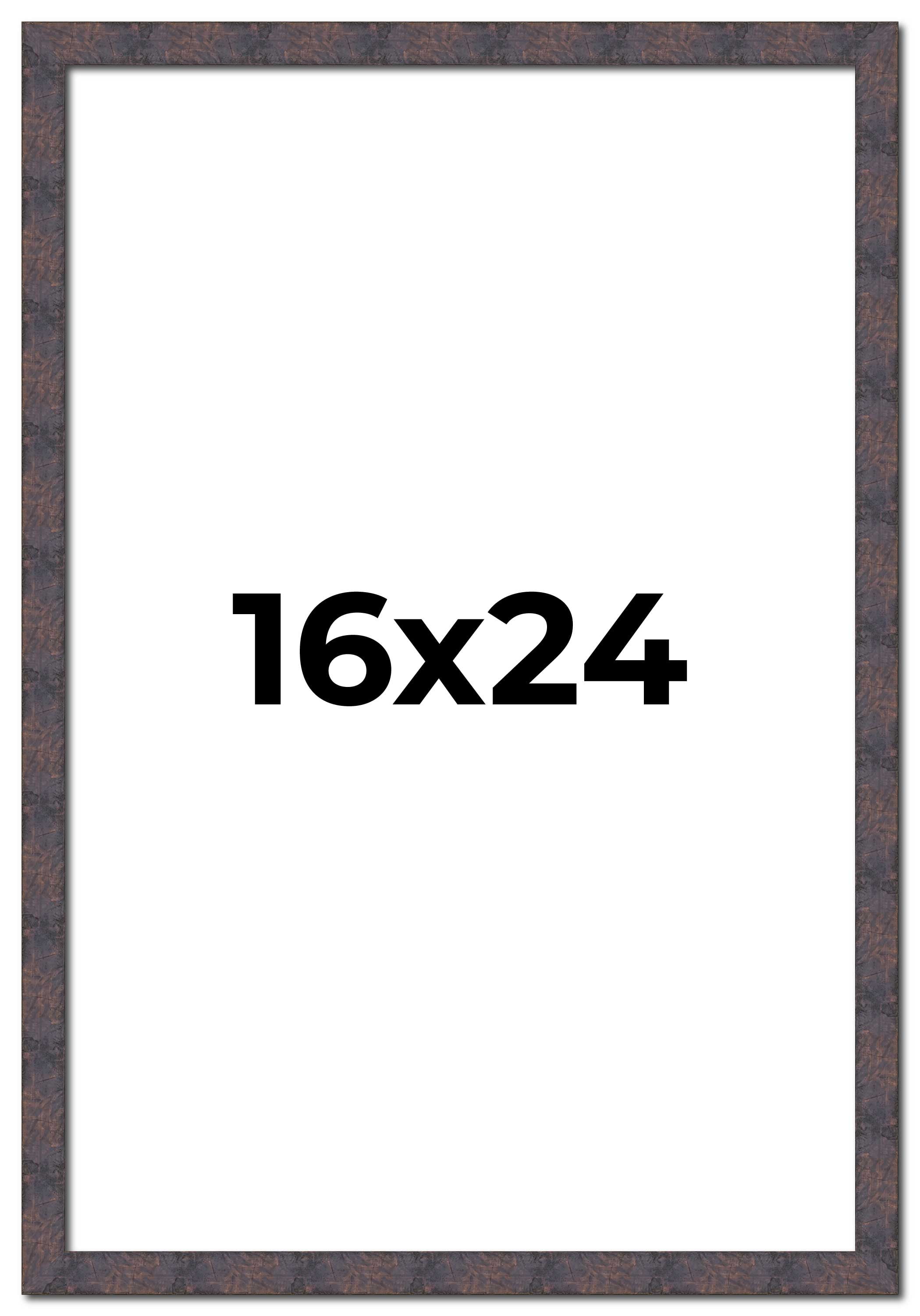 16x24 Frame Brown Rustic Lacquered Walnut Solid Wood Picture Frame ...