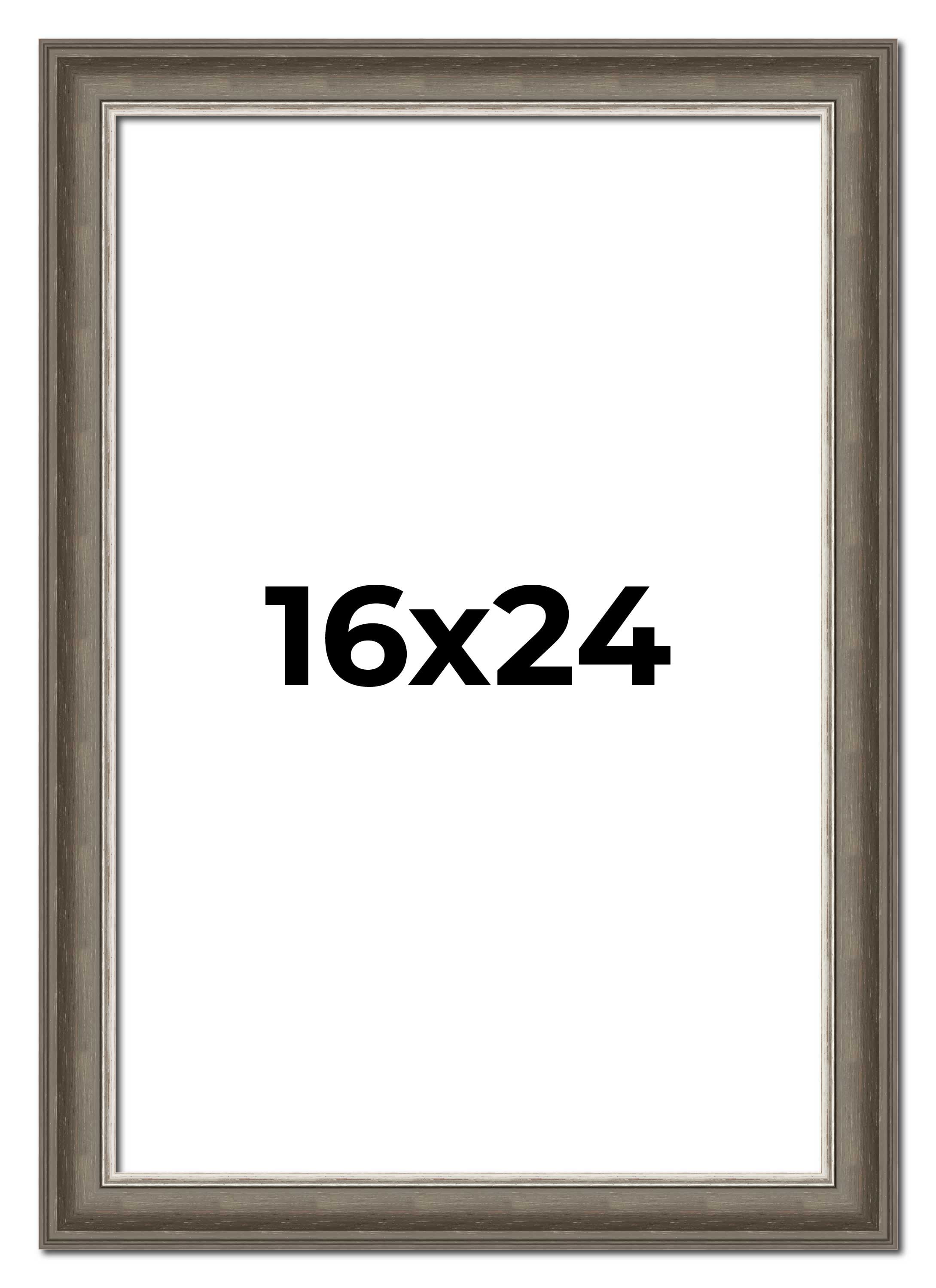 16x24 Frame Brown Solid Wood Picture Frame | 1.75 Inch Moulding Width ...