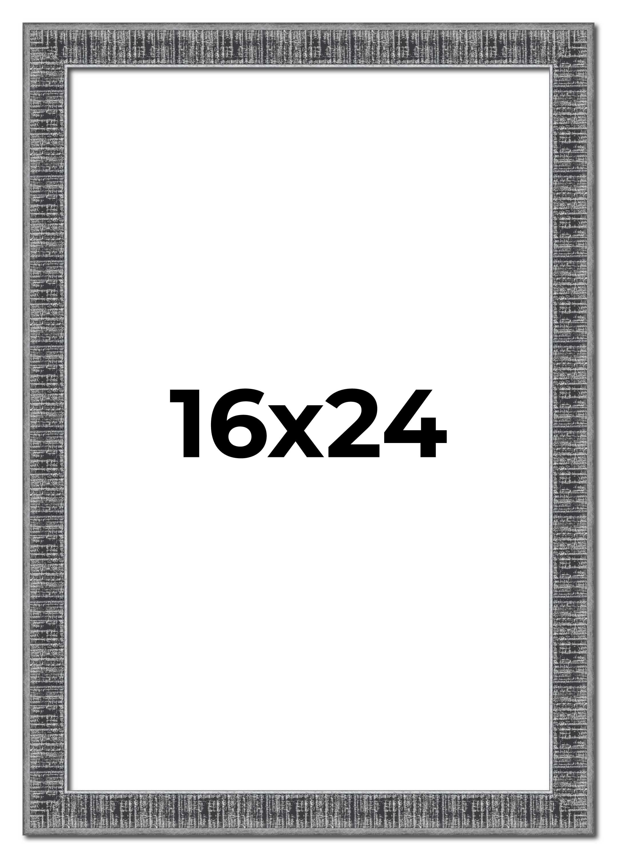 16x24 Frame Silver Black Rustic Sonoma Solid Wood Picture Frame | 1.5 ...