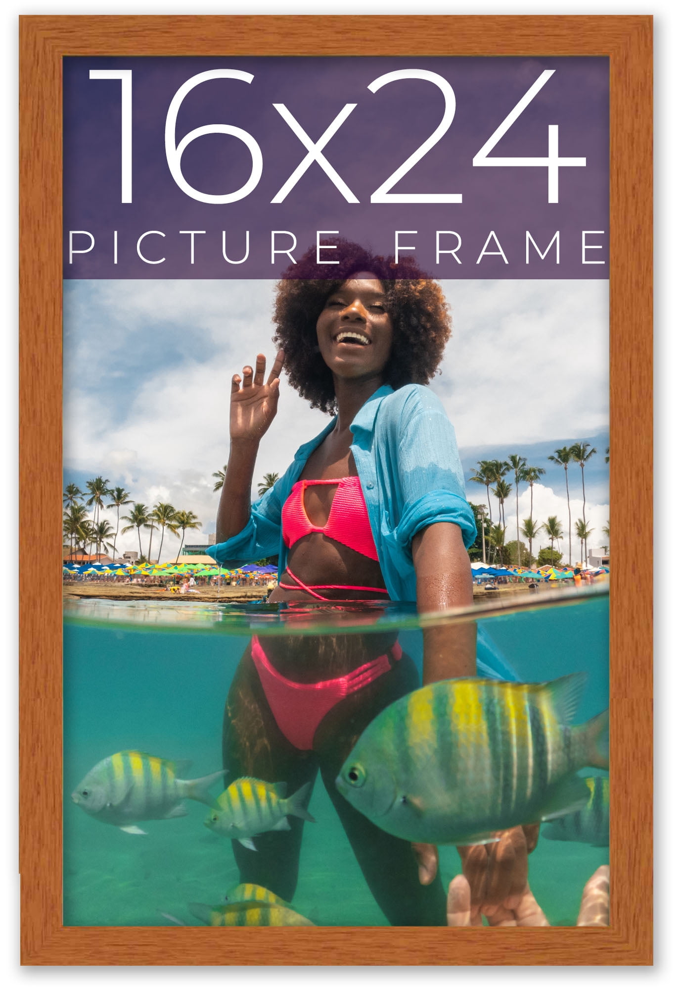 16x24 Honey Brown Real Wood Picture Frame Width 0.75 inches | Interior ...