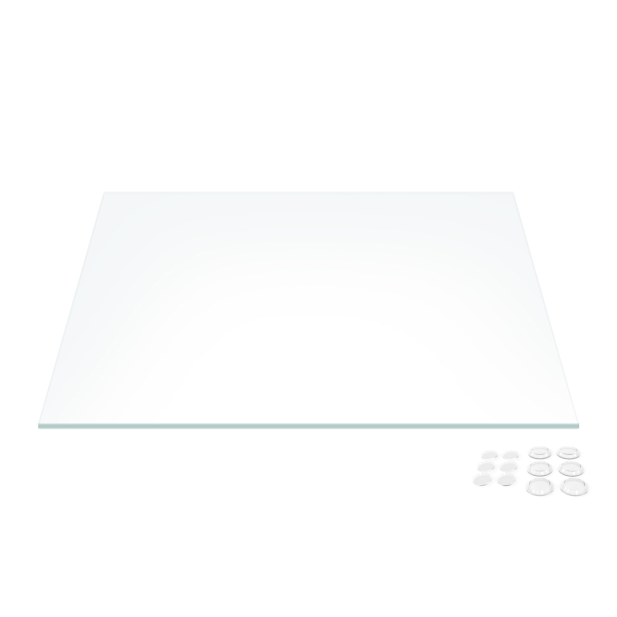 16x24 Inch Glass Table Top with Flat Edge, Low Iron Tempered Glass 1/4 ...