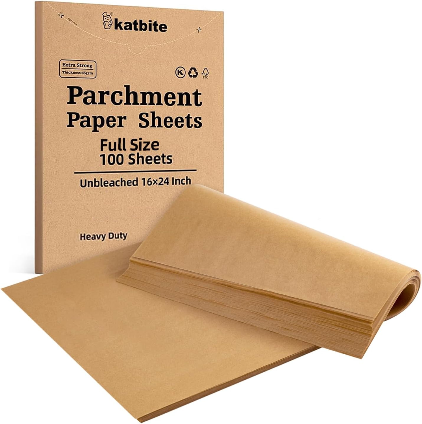 16x24 Inch Parchment Paper Sheets - 100Pcs Non-Stick Baking Parchment ...