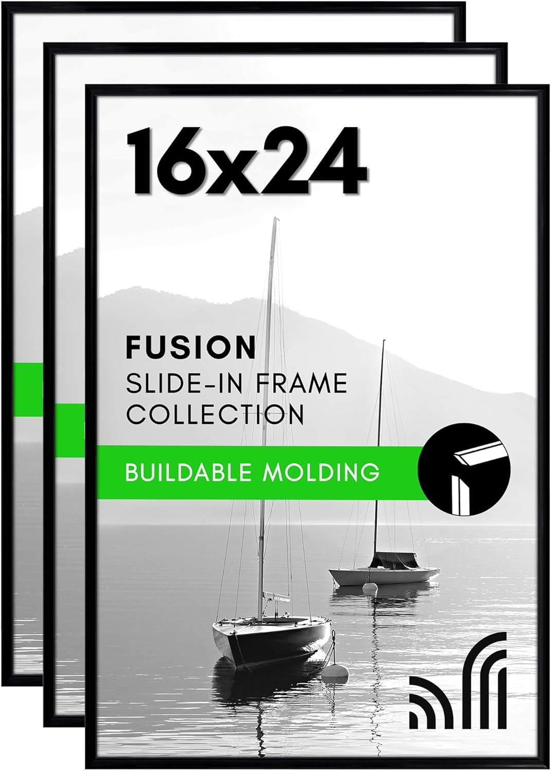16x24 Poster Frame with Polished Front Cover - Set of 3 - Slide-In ...