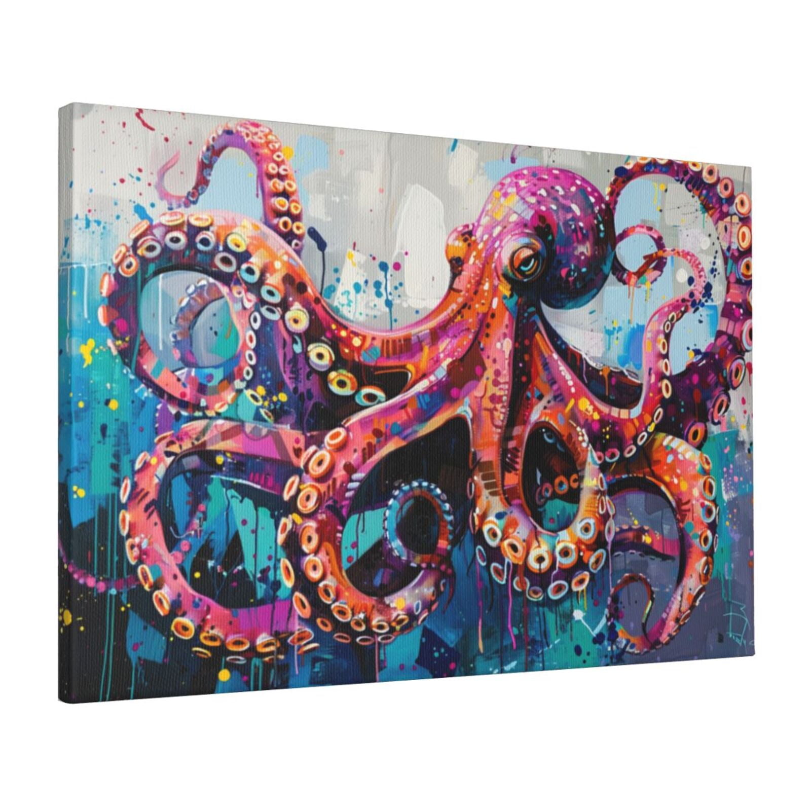 16x24 inch Bathroom Wall Decor Canvas Painting Picture Squid Graffiti ...