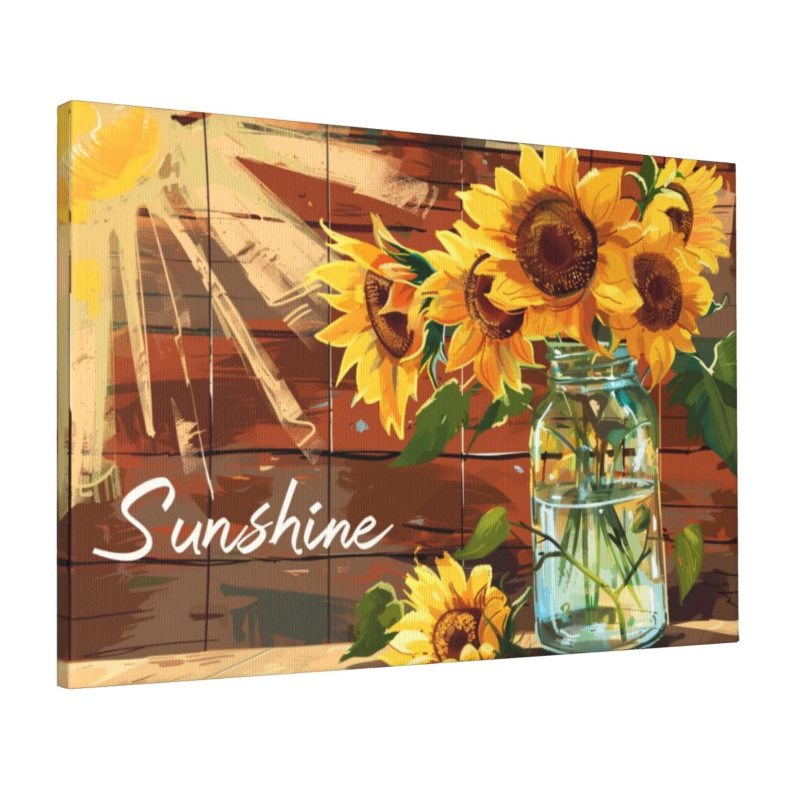 16x24 inch Canvas For Pictures 'Sunshine' Slogan Sunflower Vase,Villa ...