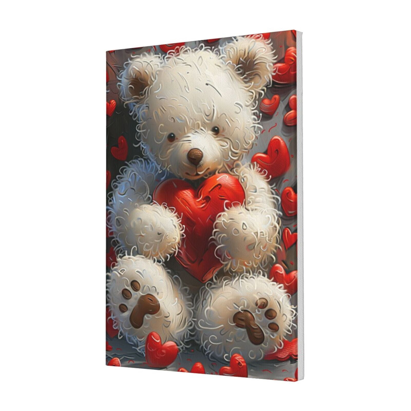 16x24 inch Cute Muppet Bear & Red Heart Decorative Paintings On The ...