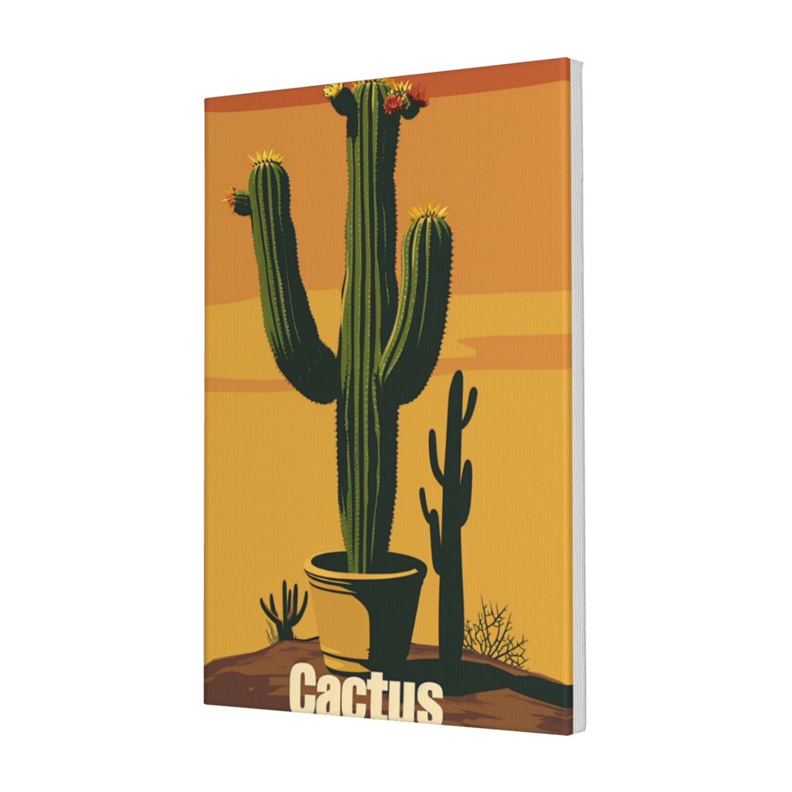 16x24 inch Frameless Canvas Painting Cactus Potted Plant 'Cactus ...