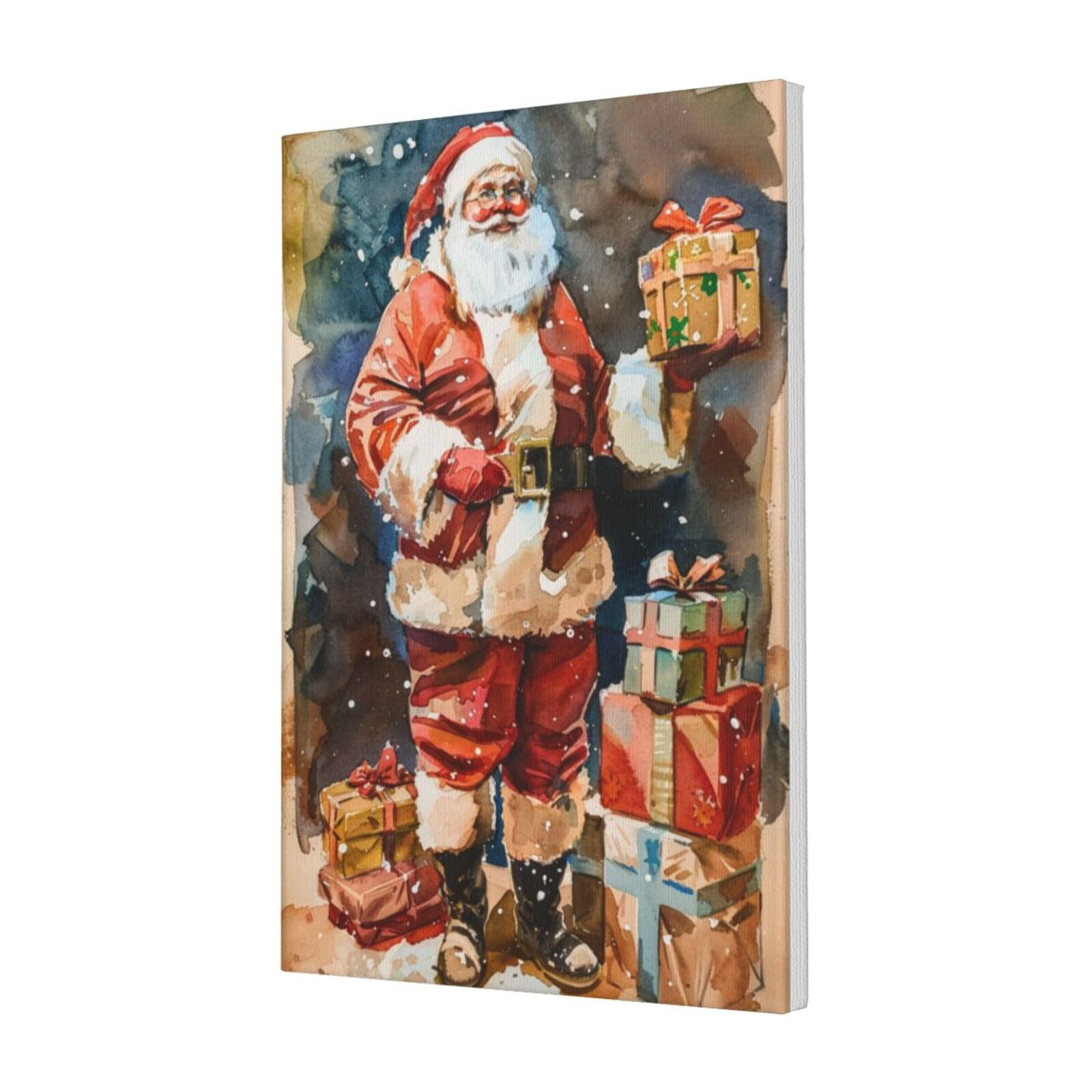 16x24 inch Frameless Painting Wall Decor Santa Claus Gives Gifts,Villa ...
